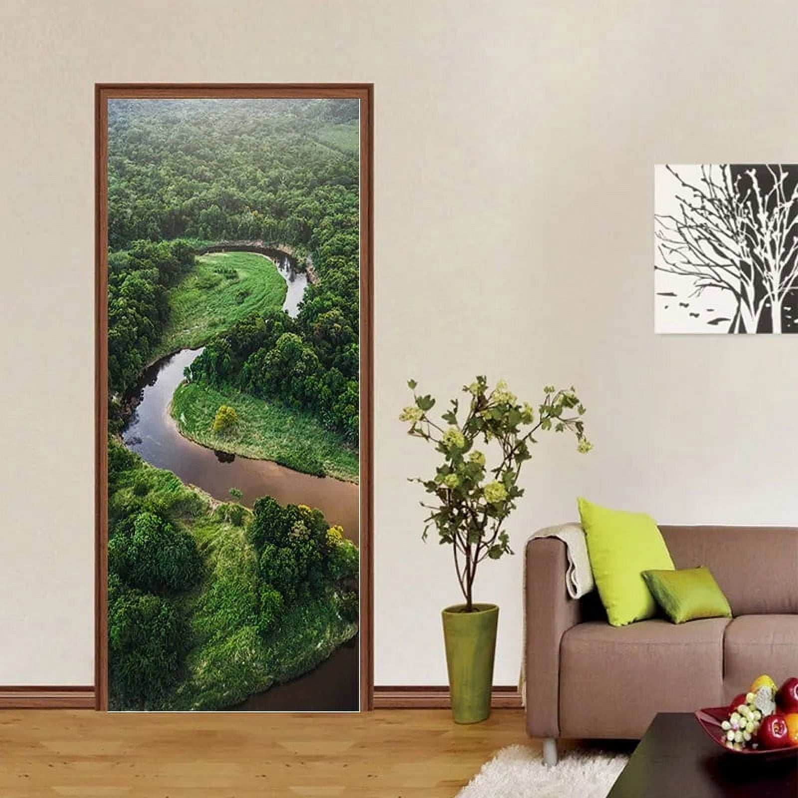 3D Door Sticker Wallpaper Self-adhesive Seaside Landscape Beach Door ...