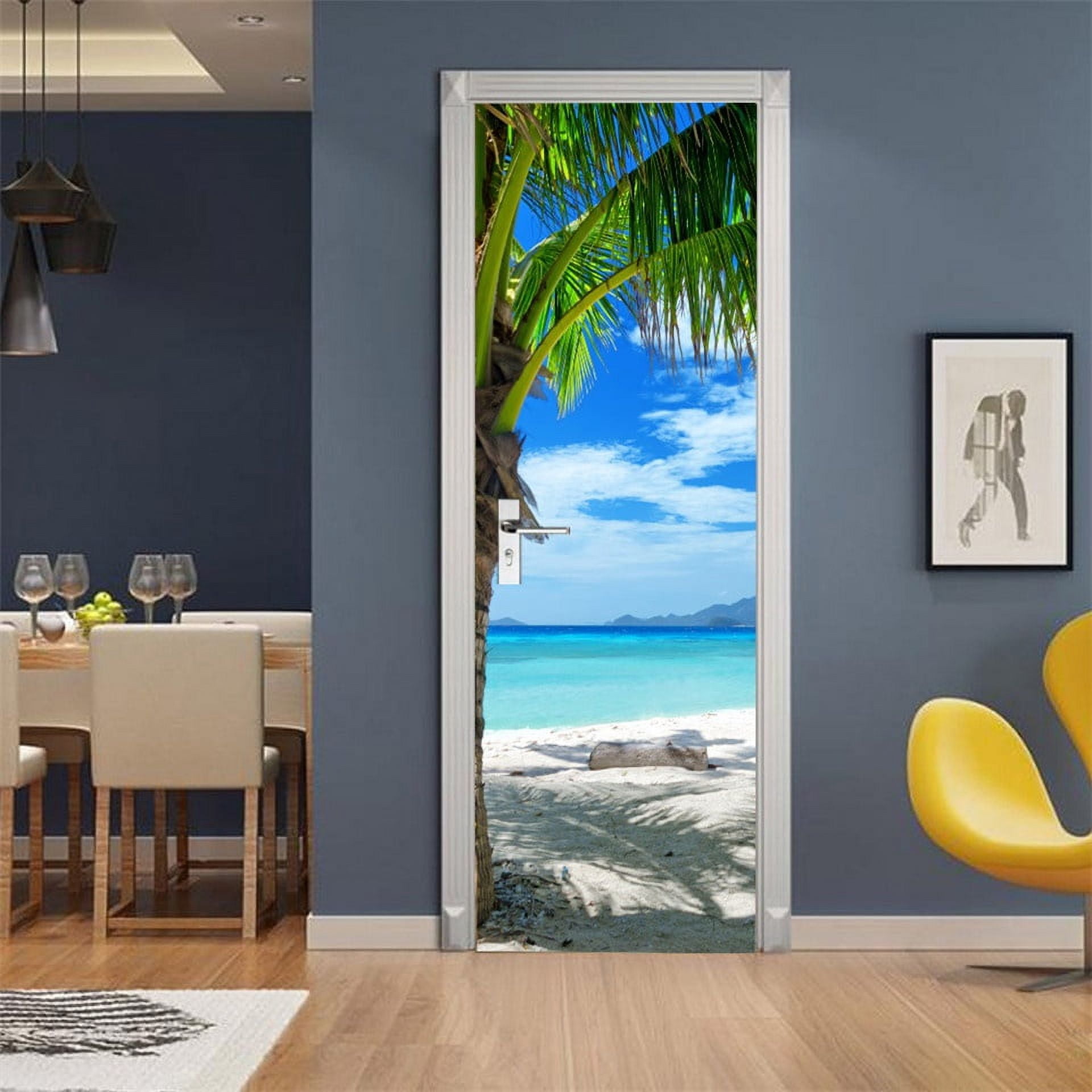 3D Door Sticker Wallpaper for Living Room Bedroom Door Decor Self ...