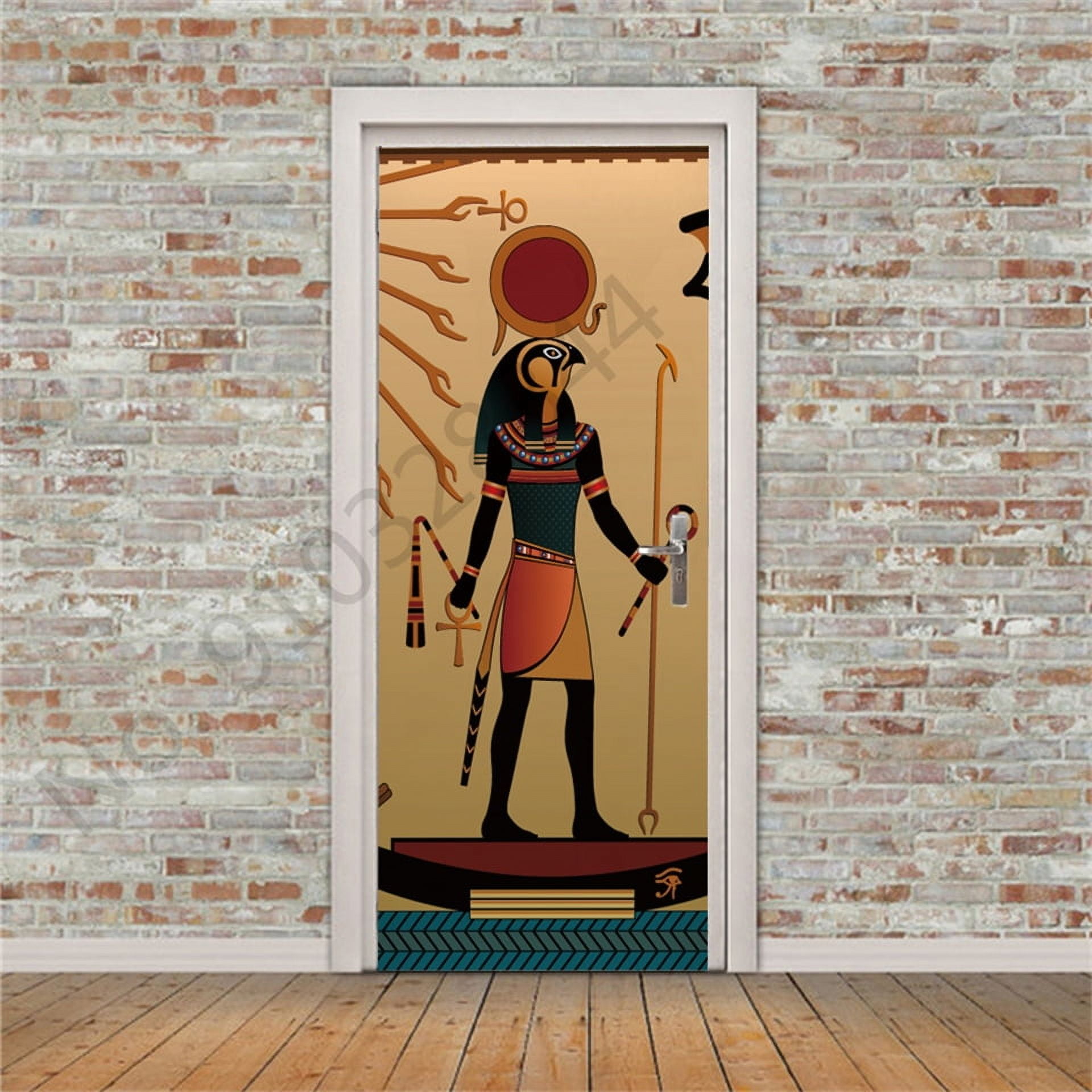 3D Door Stickers Ancient Egyptian Characters Stickers Living Room ...