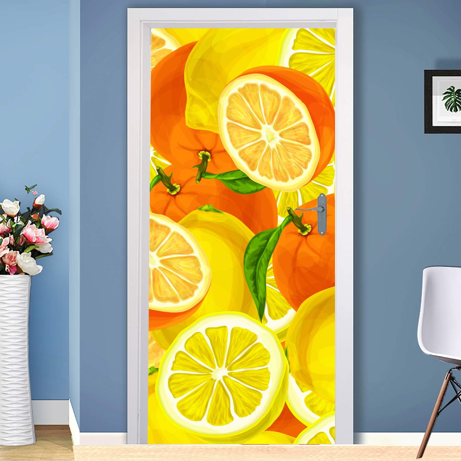 3D Door Stickers Colorful Fruit Candy Door Poster Wall Art Mural Decals ...