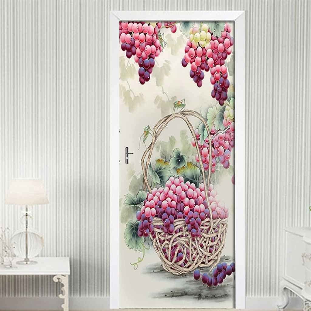 3D Door Stickers Colorful Fruit Candy Door Poster Wall Art Mural Decals ...