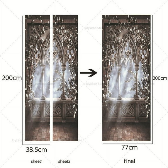 3D Door Stickers European Architectural Poster Self-adhesive PVC ...