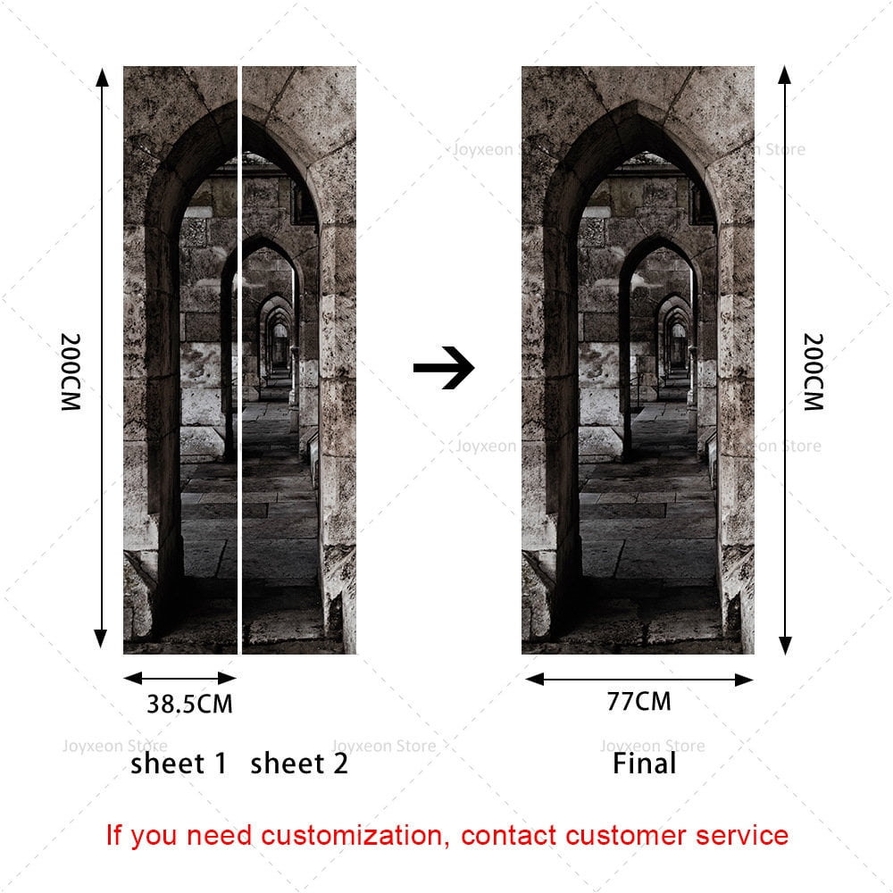 3D Door Stickers European Architectural Poster Self-adhesive PVC ...