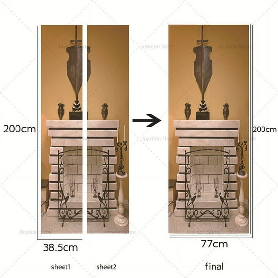 3D Door Stickers European Architectural Poster Self-adhesive PVC ...