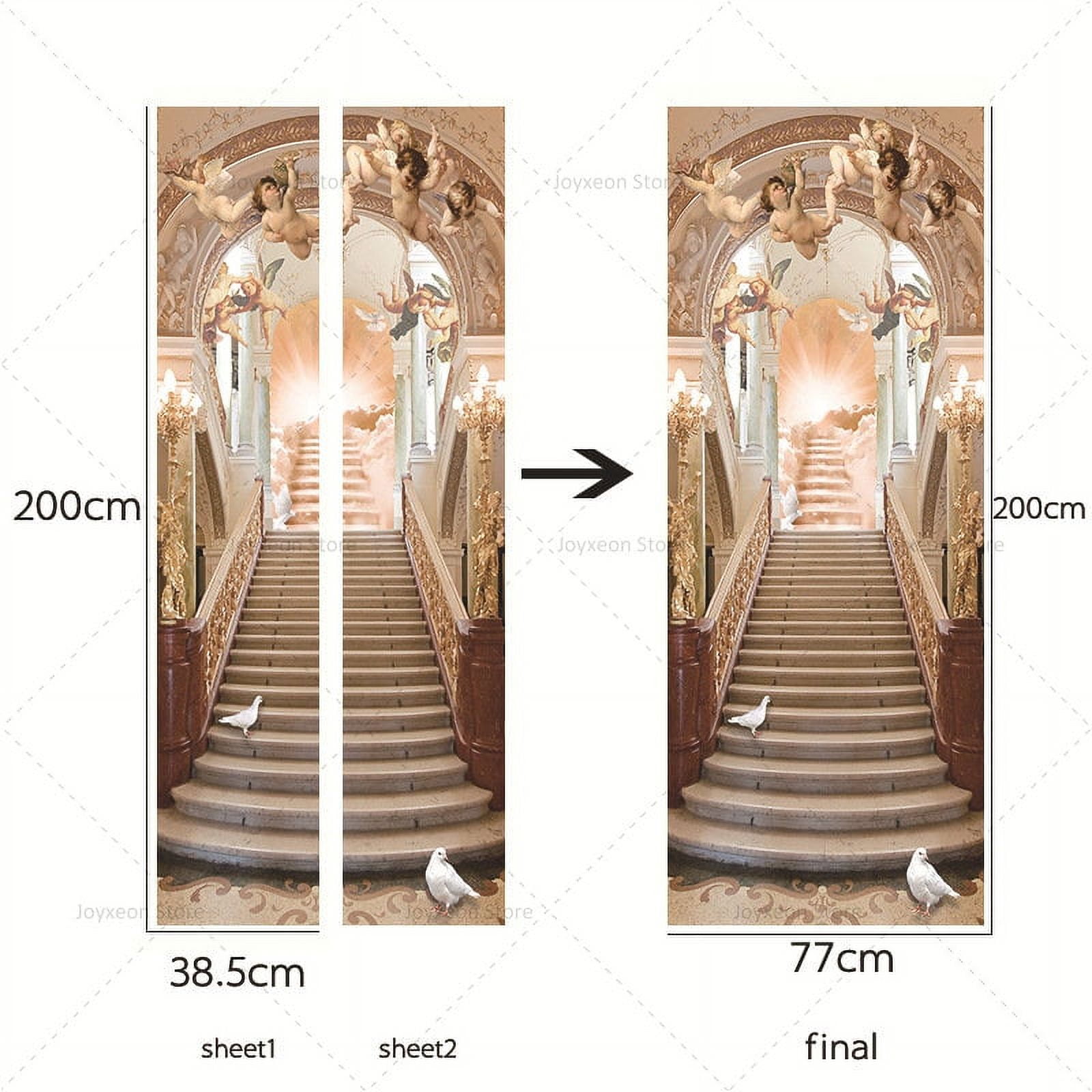 3D Door Stickers European Architectural Poster Self-adhesive PVC ...