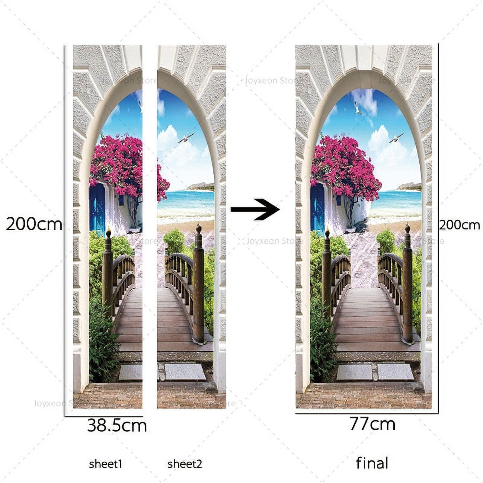 3D Door Stickers European Architectural Poster Self-adhesive PVC ...