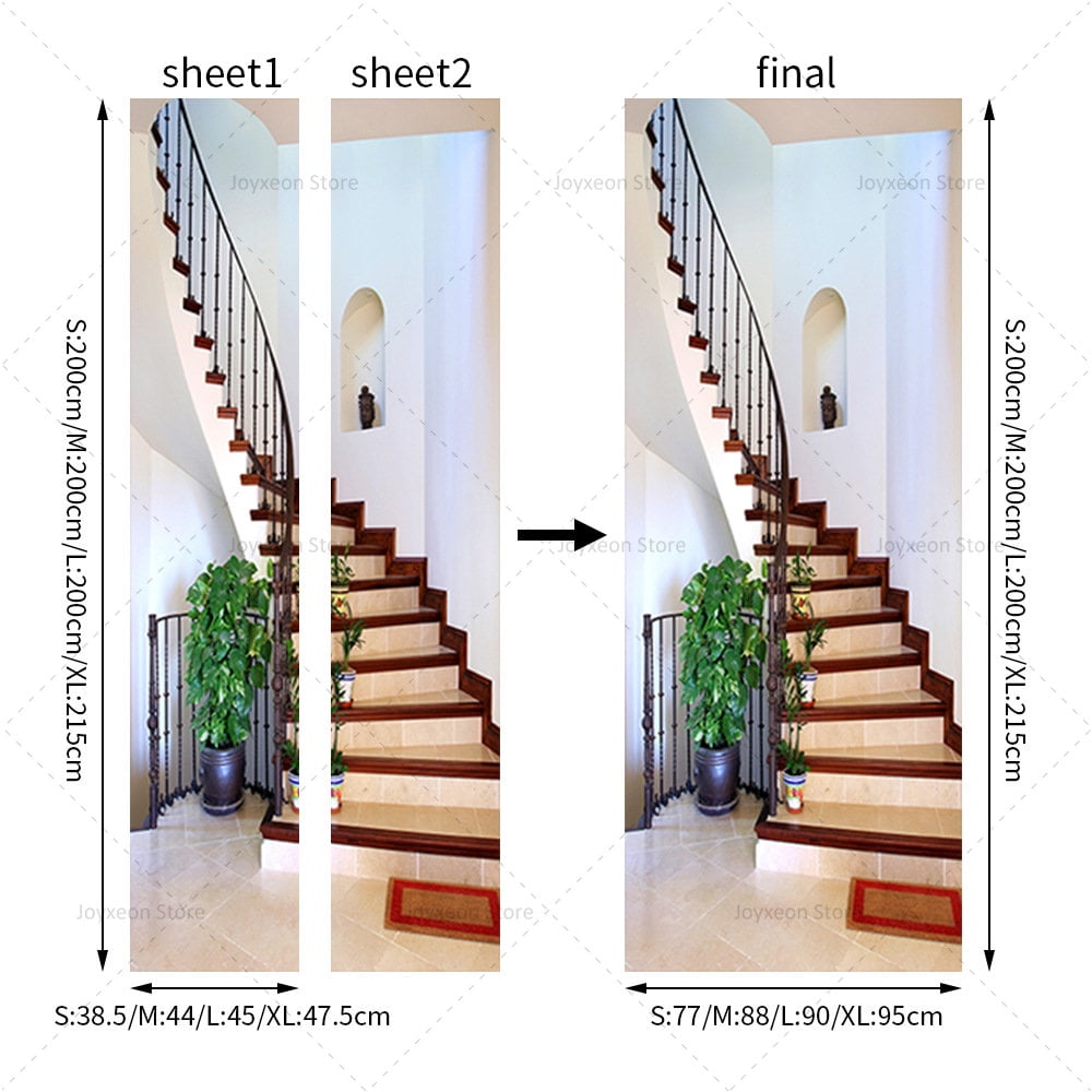 3D Door Stickers European Architectural Poster Self-adhesive PVC ...