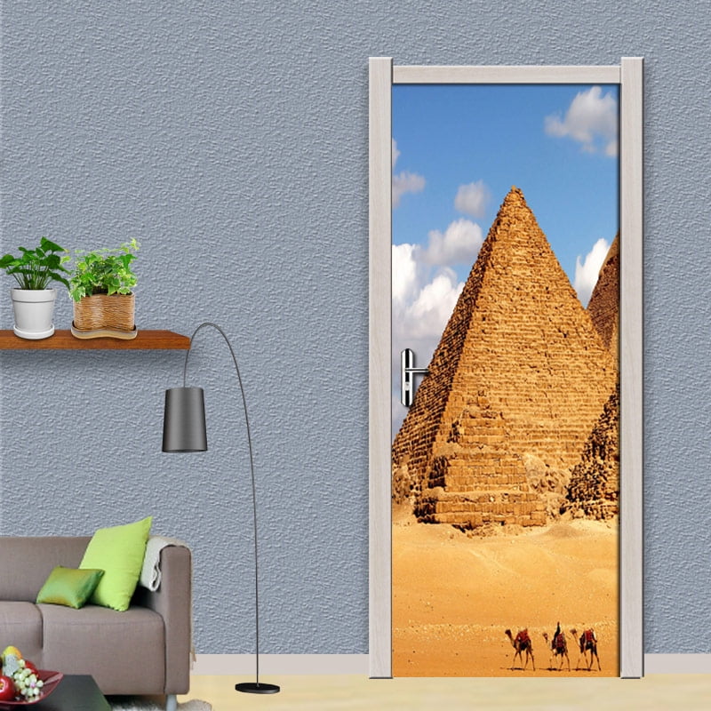 3D Door Stickers Home Decor Mural Modern Scenery Poster Living Room ...