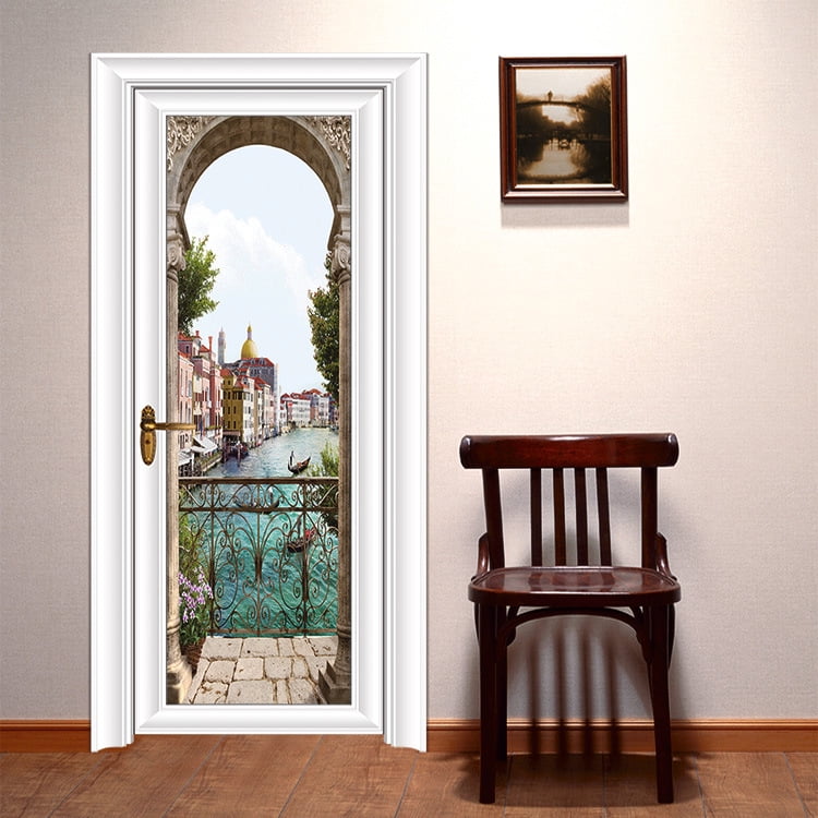 3D Door Stickers for Interior Doors Balcony View of Venice City Vinyl ...