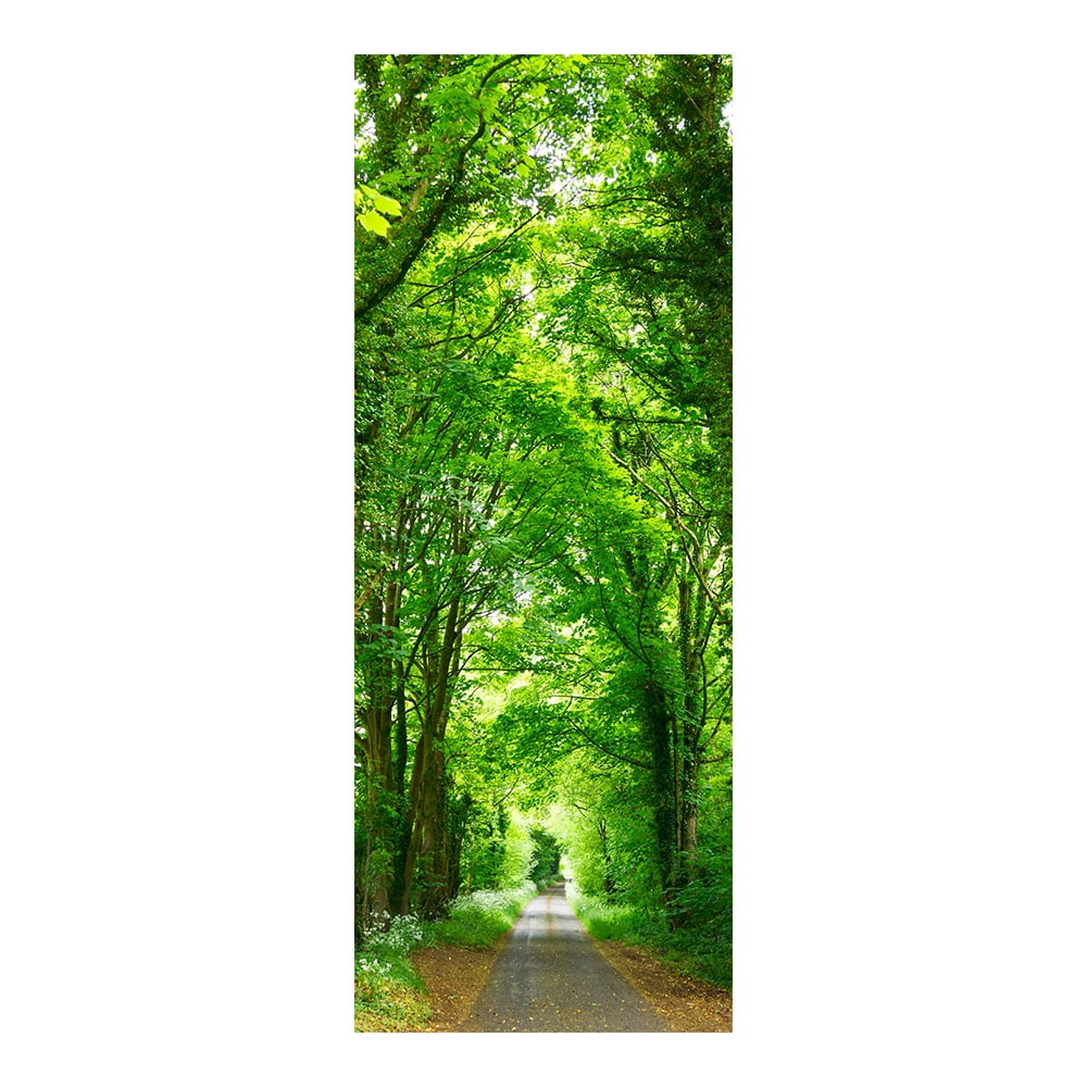 3D Door Stickers for Interior Doors Road Through Green Trees Forest ...