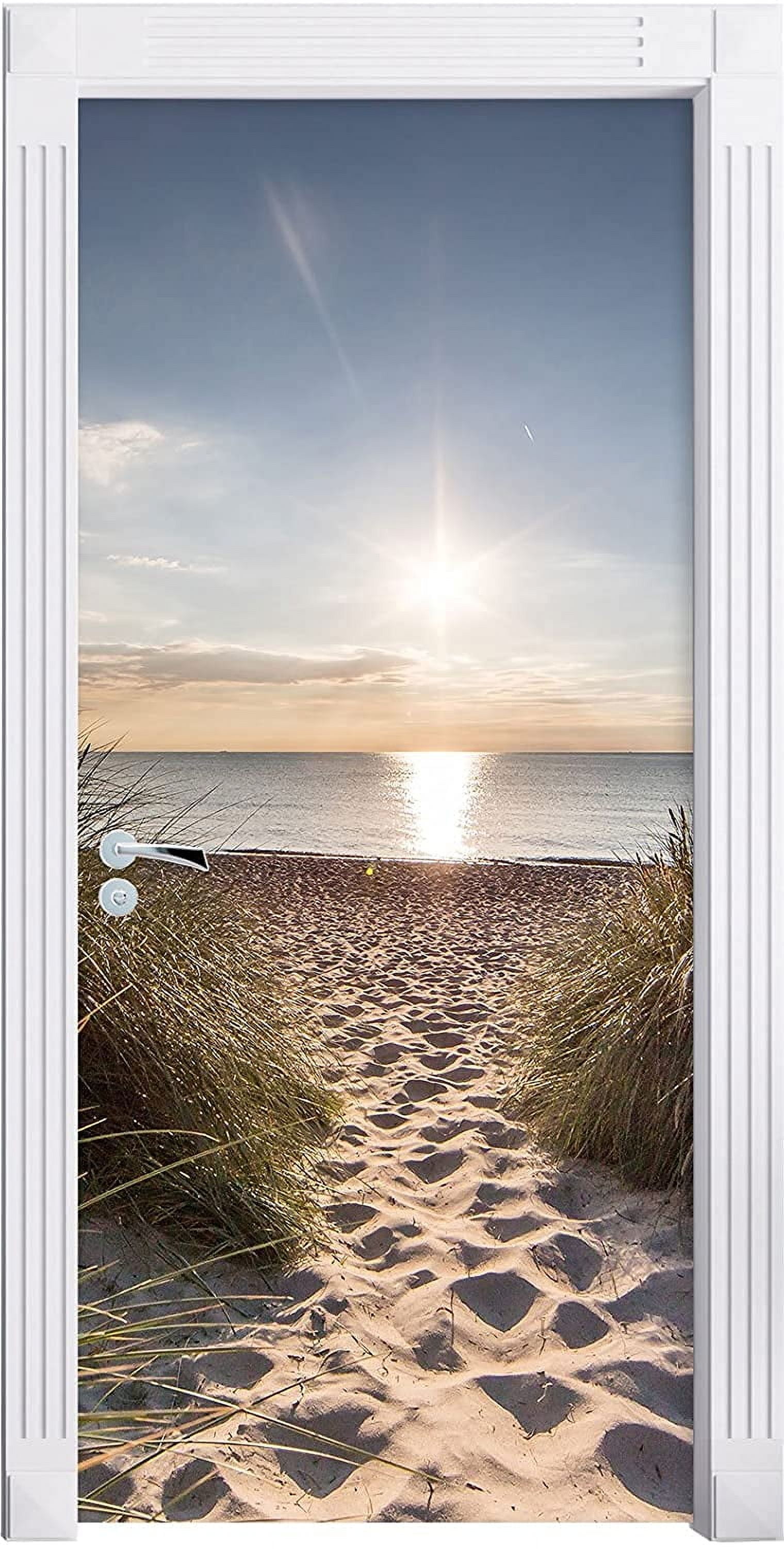 3D Door Stickers Murals Peel and Stick - Beach Path - Door Wallpaper ...