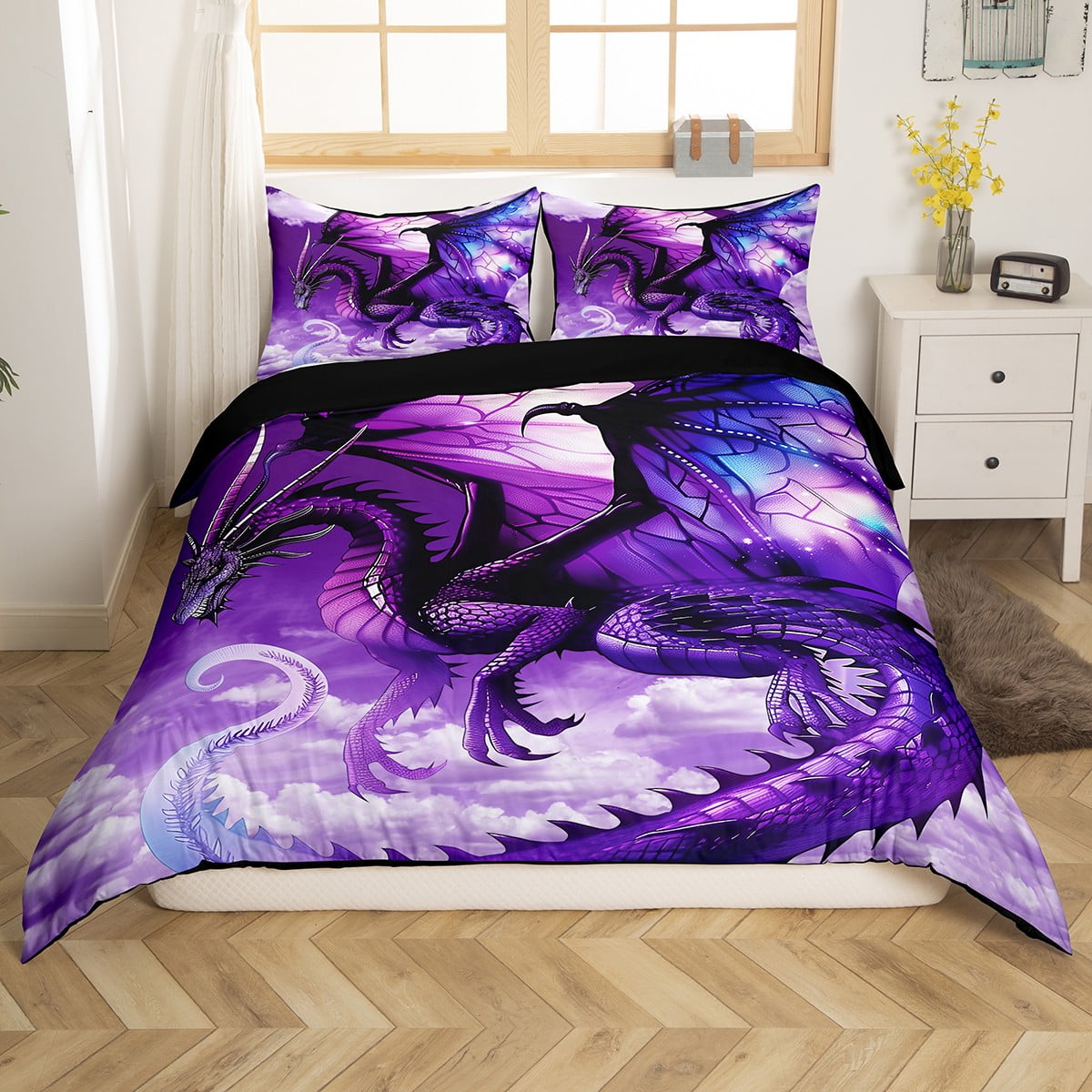 3D Dragon Bedding Set Fantasy Dragon Wings Comforter Cover Twin,Vintage ...