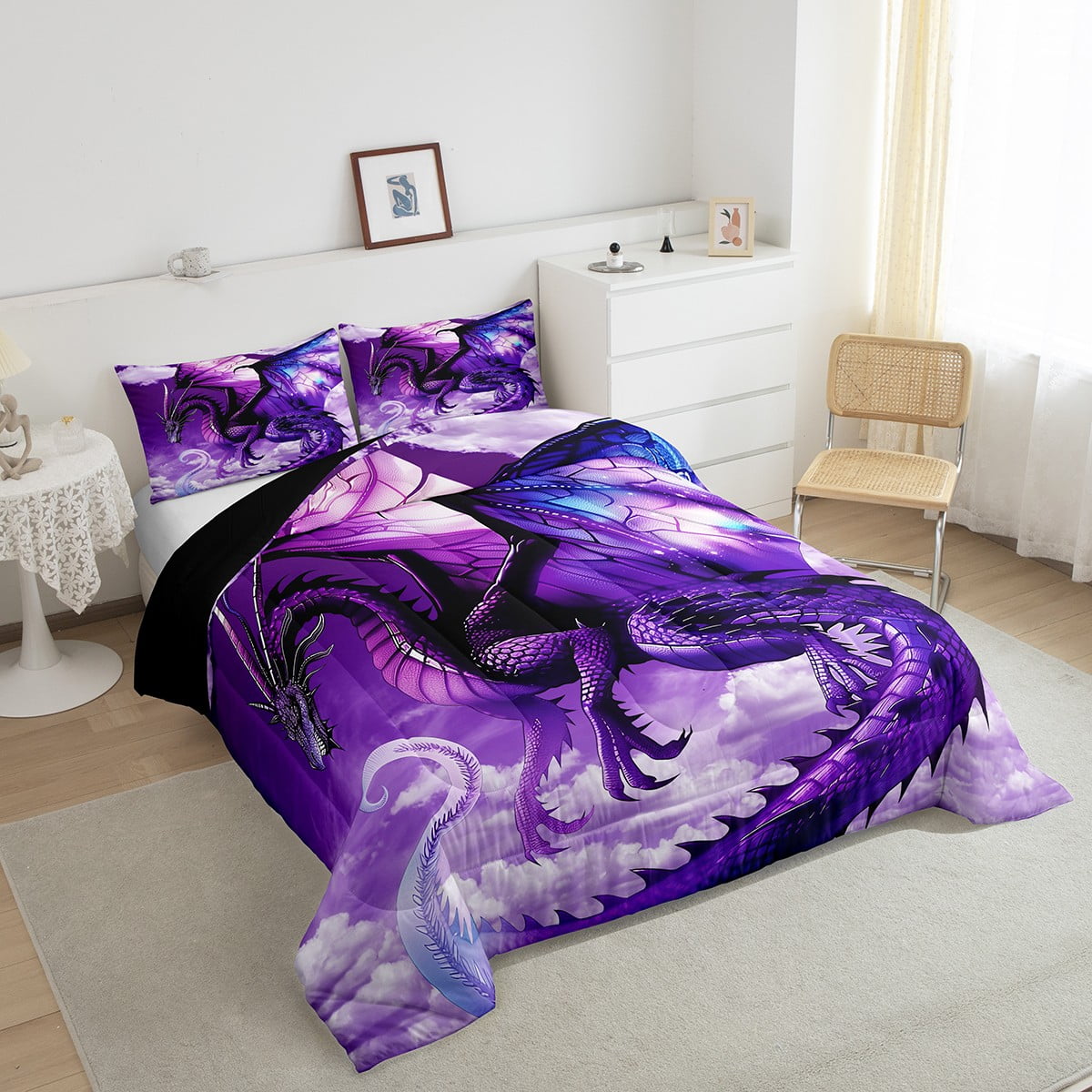 3D Dragon Bedding Set Fantasy Dragon Wings Quilt Twin,Vintage Gothic ...