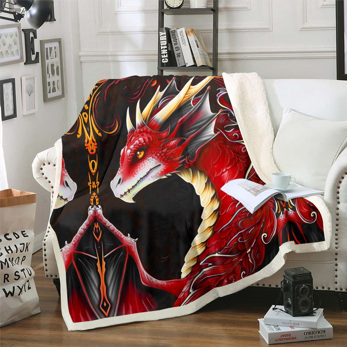 3D Dragon Blanket 90"x90" Vintage Gothic Throw Blanket,Women's Gothic ...