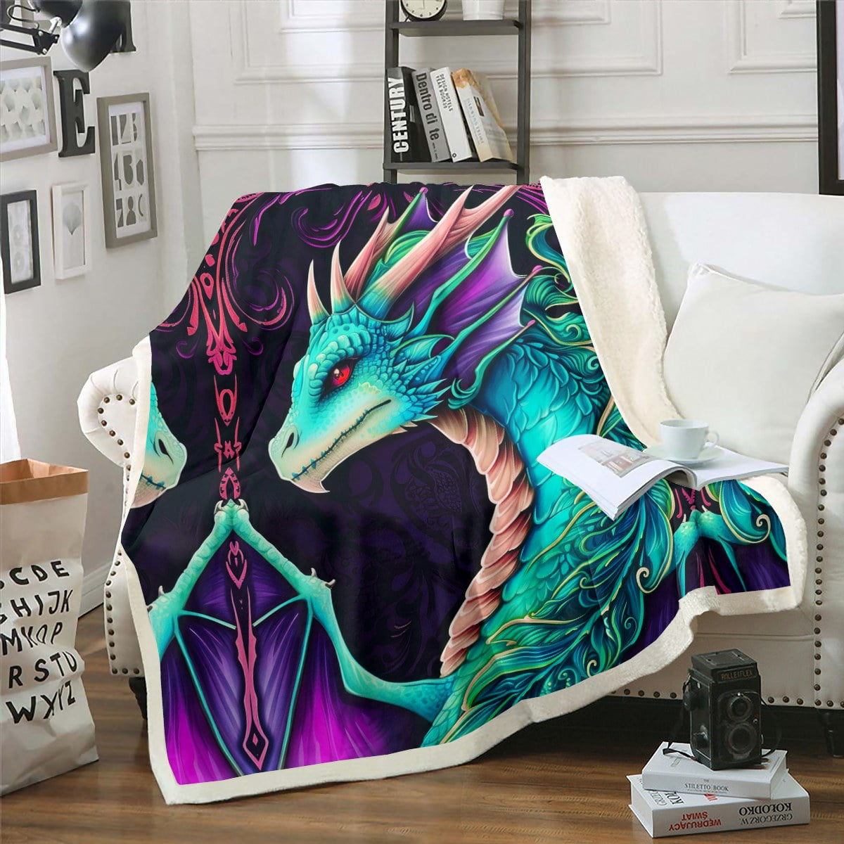 3D Dragon Blanket 90"x90" Vintage Gothic Throw Blanket,Women's Gothic ...