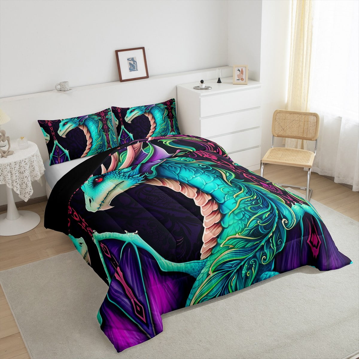 3D Dragon Comforter Set Full Vintage Gothic Bedding Set,Women's Gothic ...