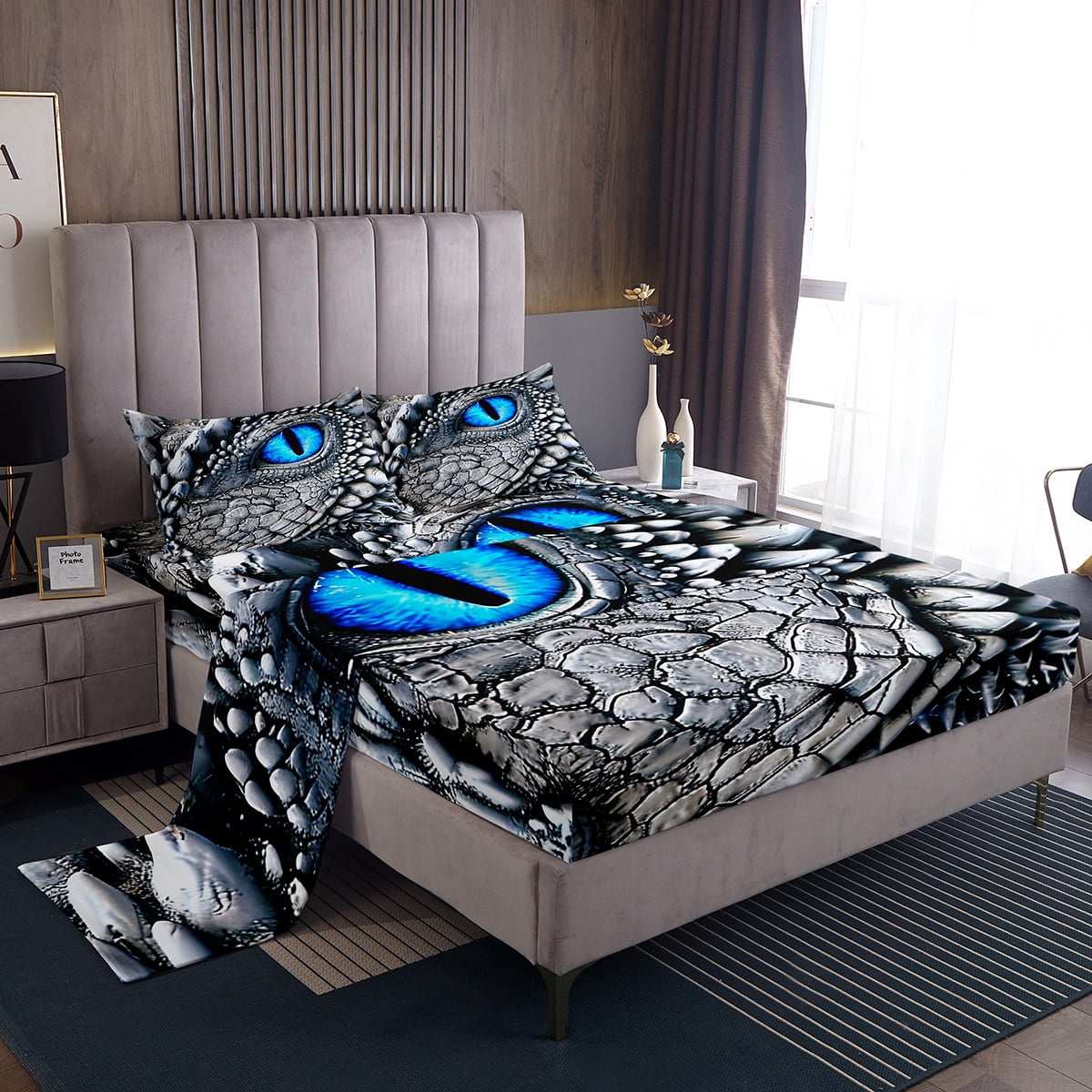 3D Dragon Eye Bed Sheets Set Full,Antique Dragon Sheets Gothic Sheet ...