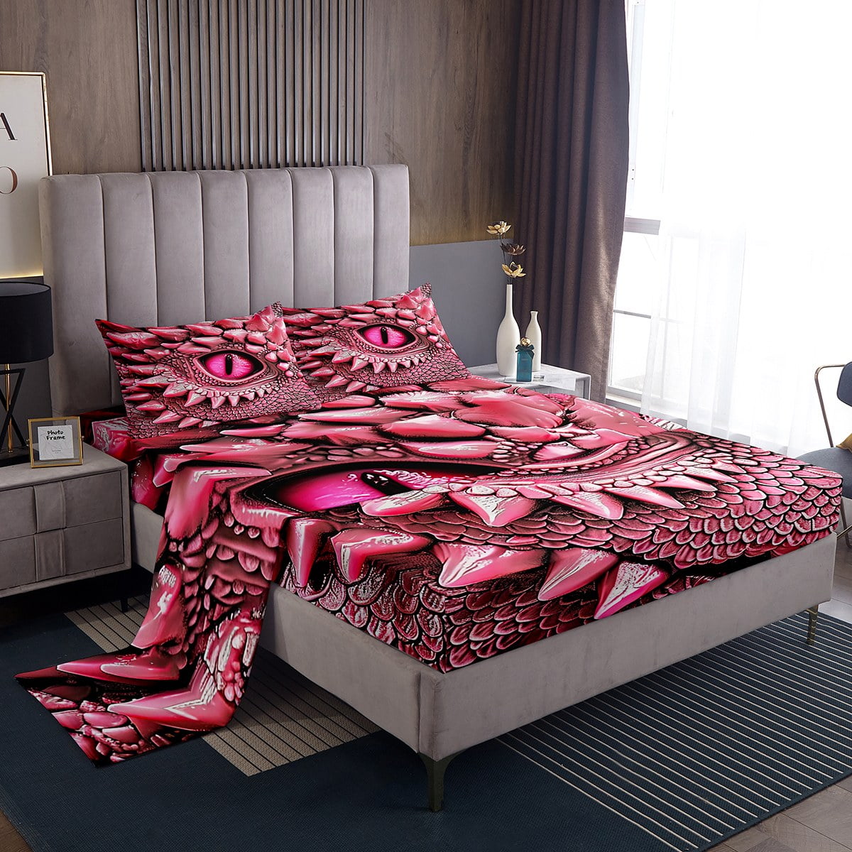 3D Dragon Eye Bed Sheets Set Vintage Dragon Queen Sheet Set ,Gothic ...