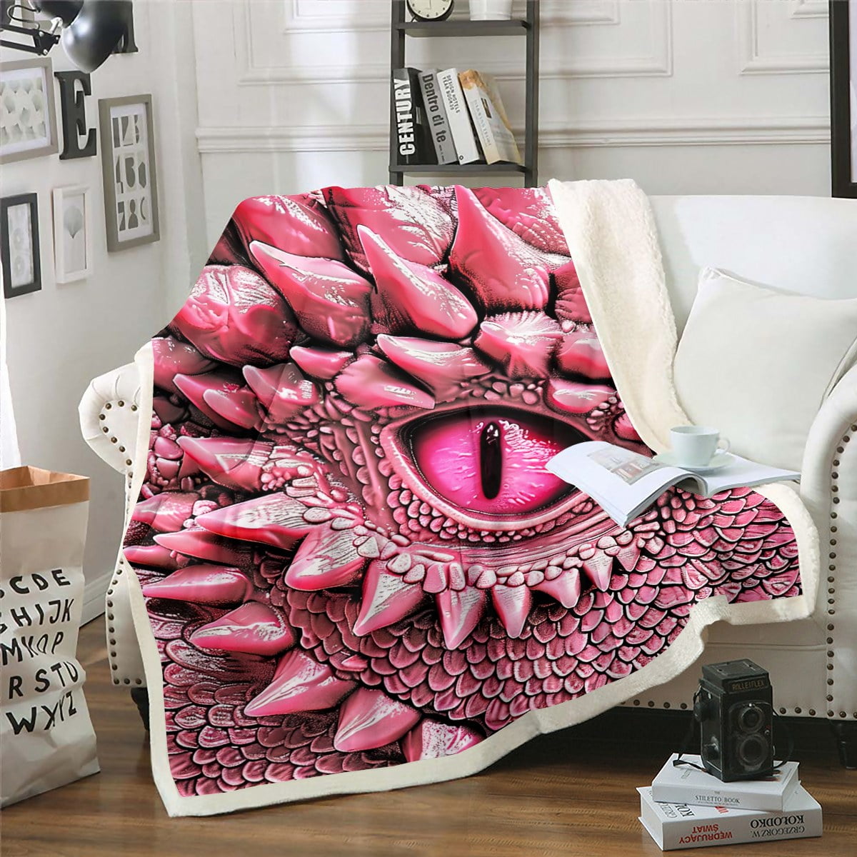 3D Dragon Eye Blanket 60"x80",Antique Dragon Fleece Blanket Gothic ...