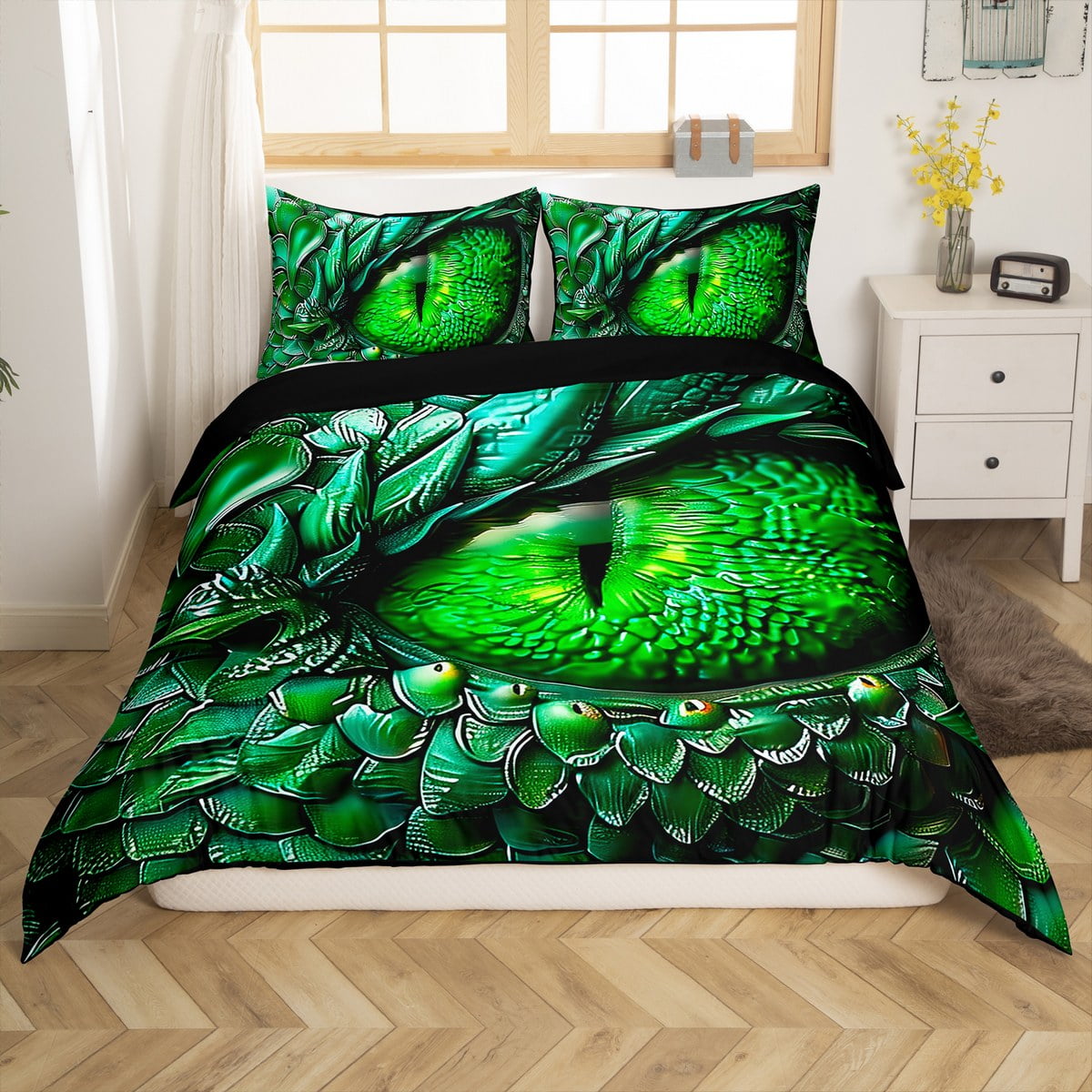 3D Dragon Eye Duvet Cover Full,Antique Dragon Comforter Cover Gothic ...