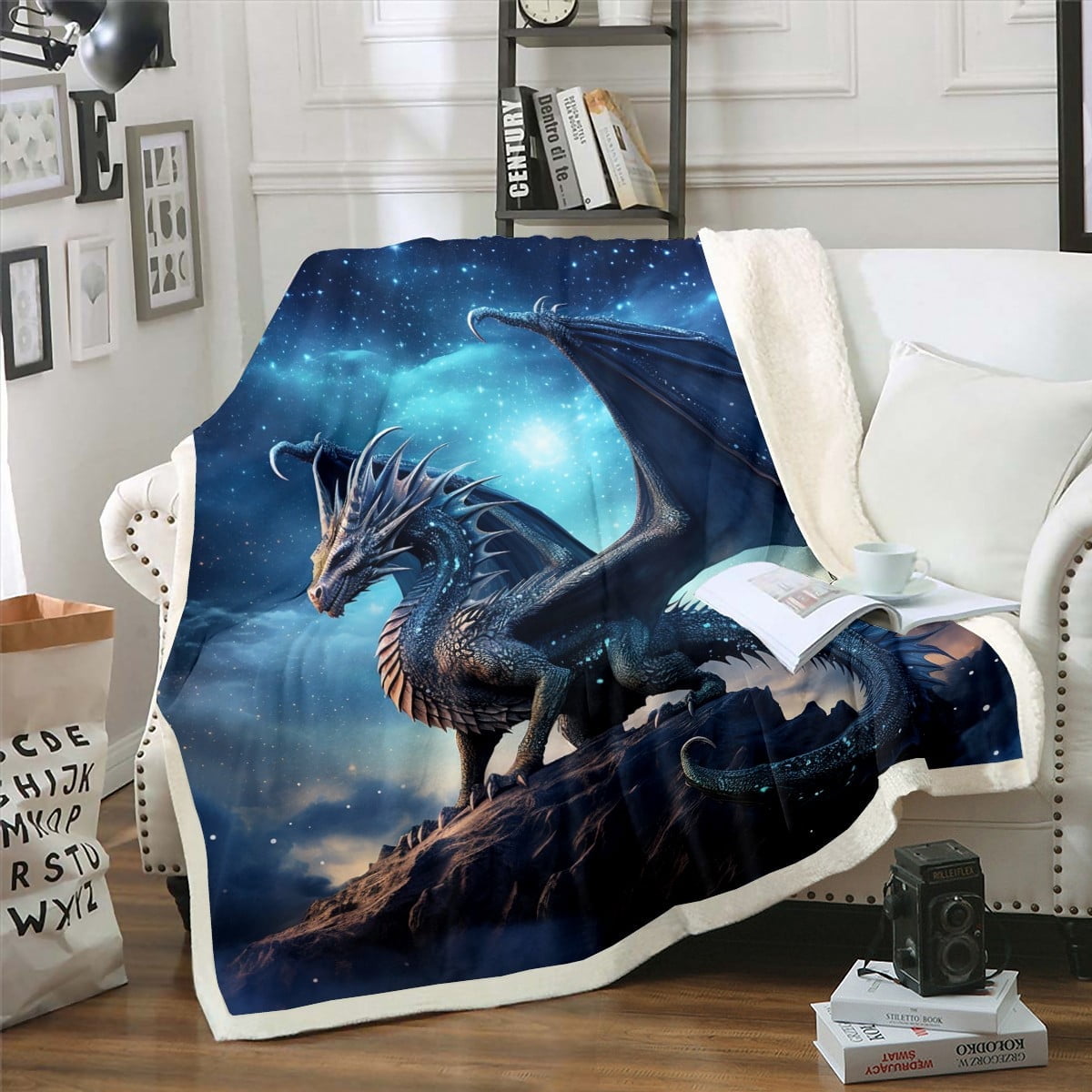 3D Dragon Printed Fleece Blanket Teenage Adult Sherpa Blanket ...
