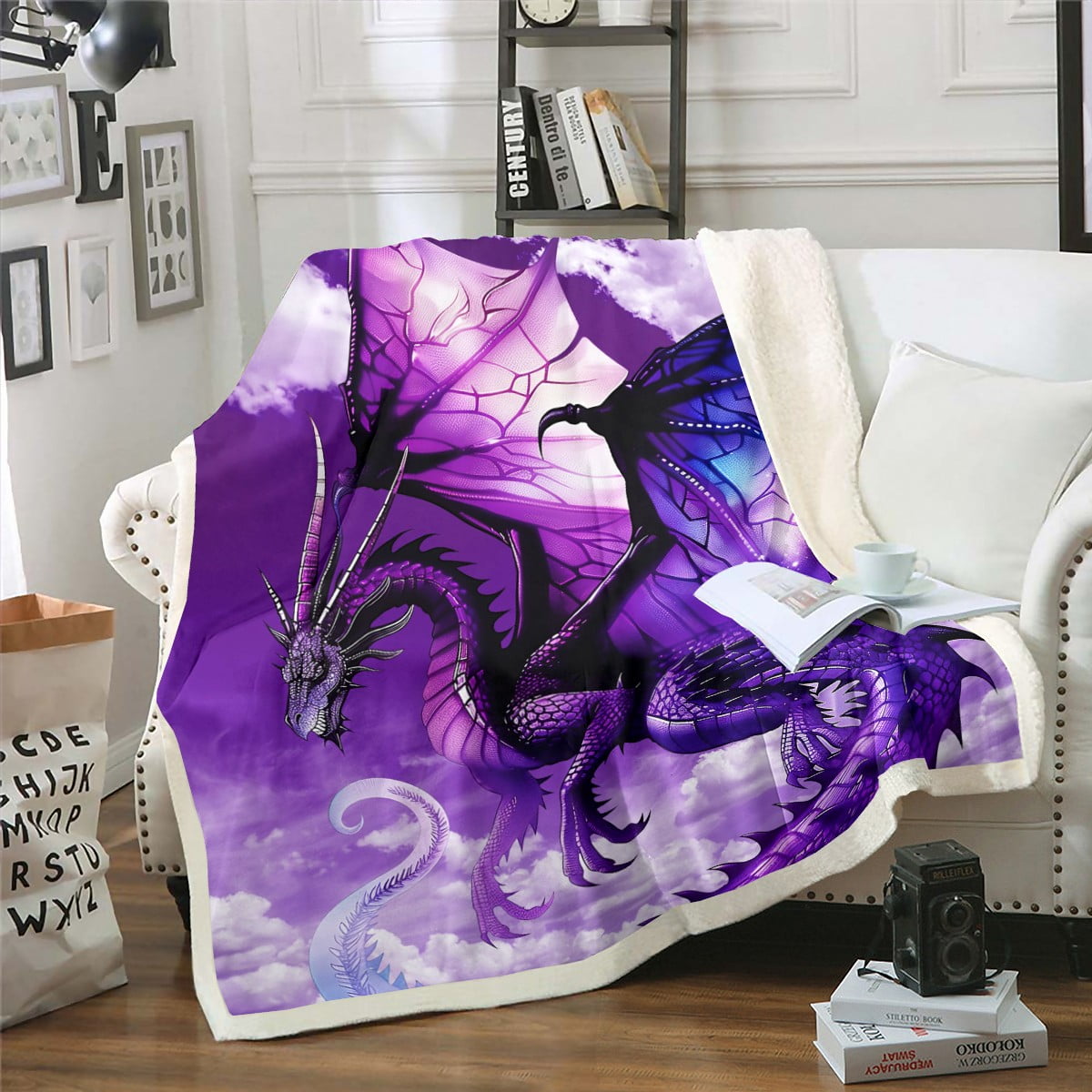 3D Dragon Throw Blanket Fantasy Dragon Wings Fleece Blanket 40"x50 ...