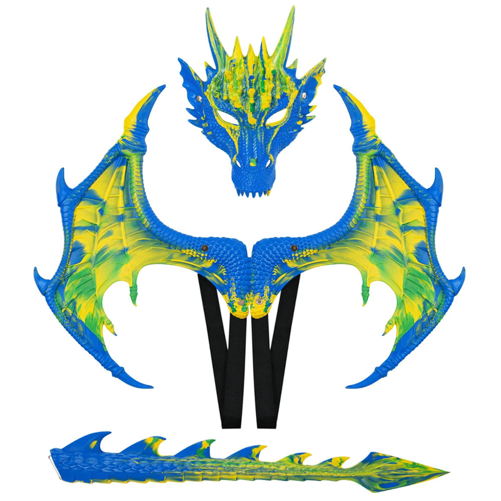 3D Dragon Wings Mask Tail Set,Realistic Dragon Tail Mask Wings Costume ...