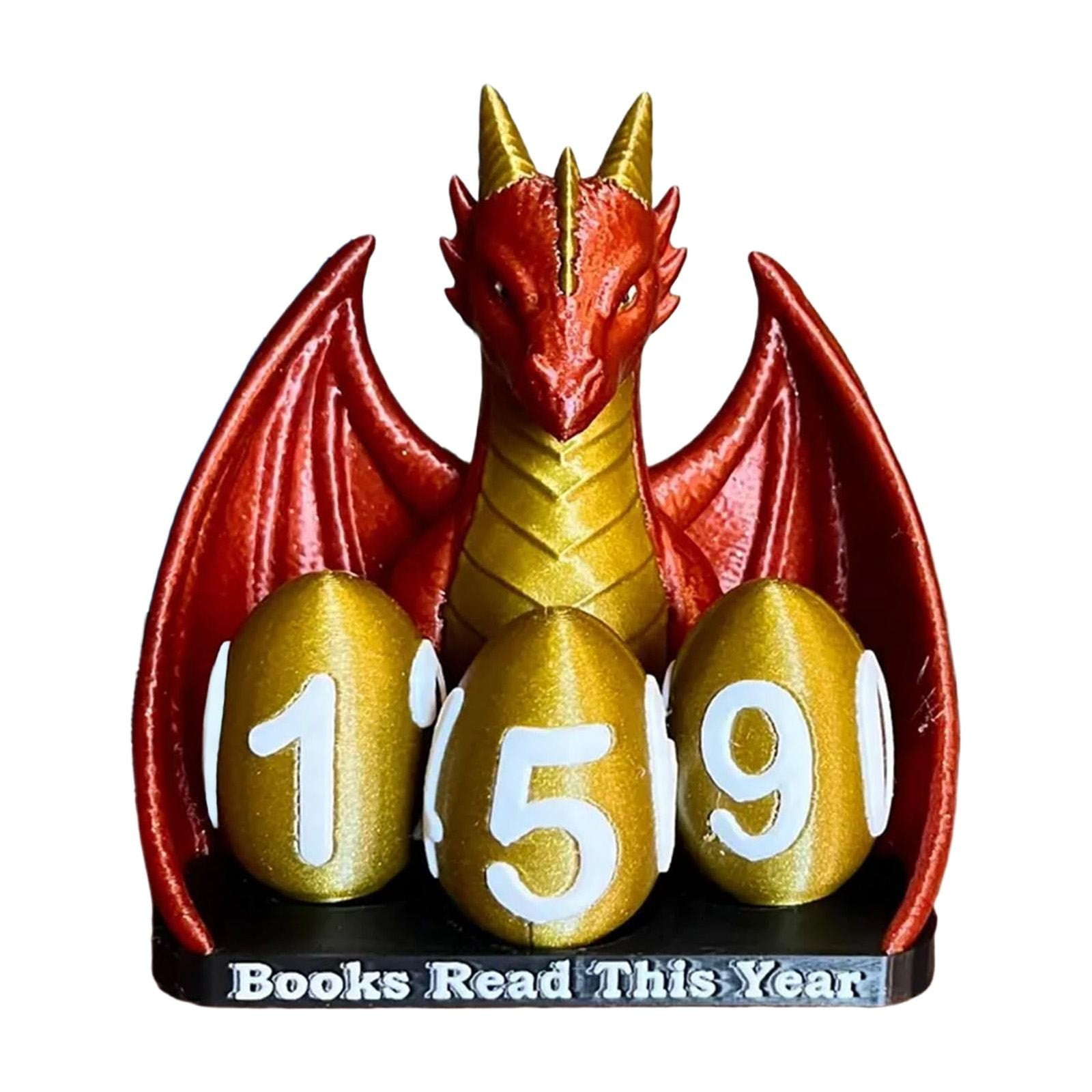 3D Dragon Wooden Book Counter | Books Read This Year Sign | Book ...
