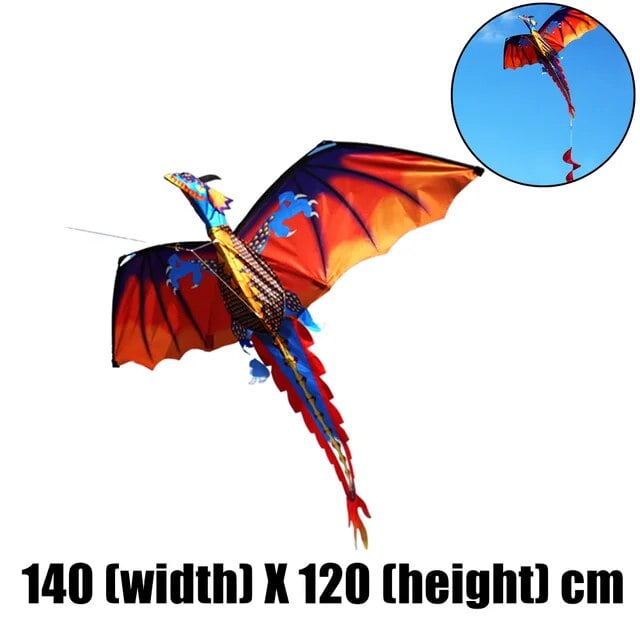 3D Dragon100M Kite Single Line With Tail Outdoor Sports Fun Toy Family ...