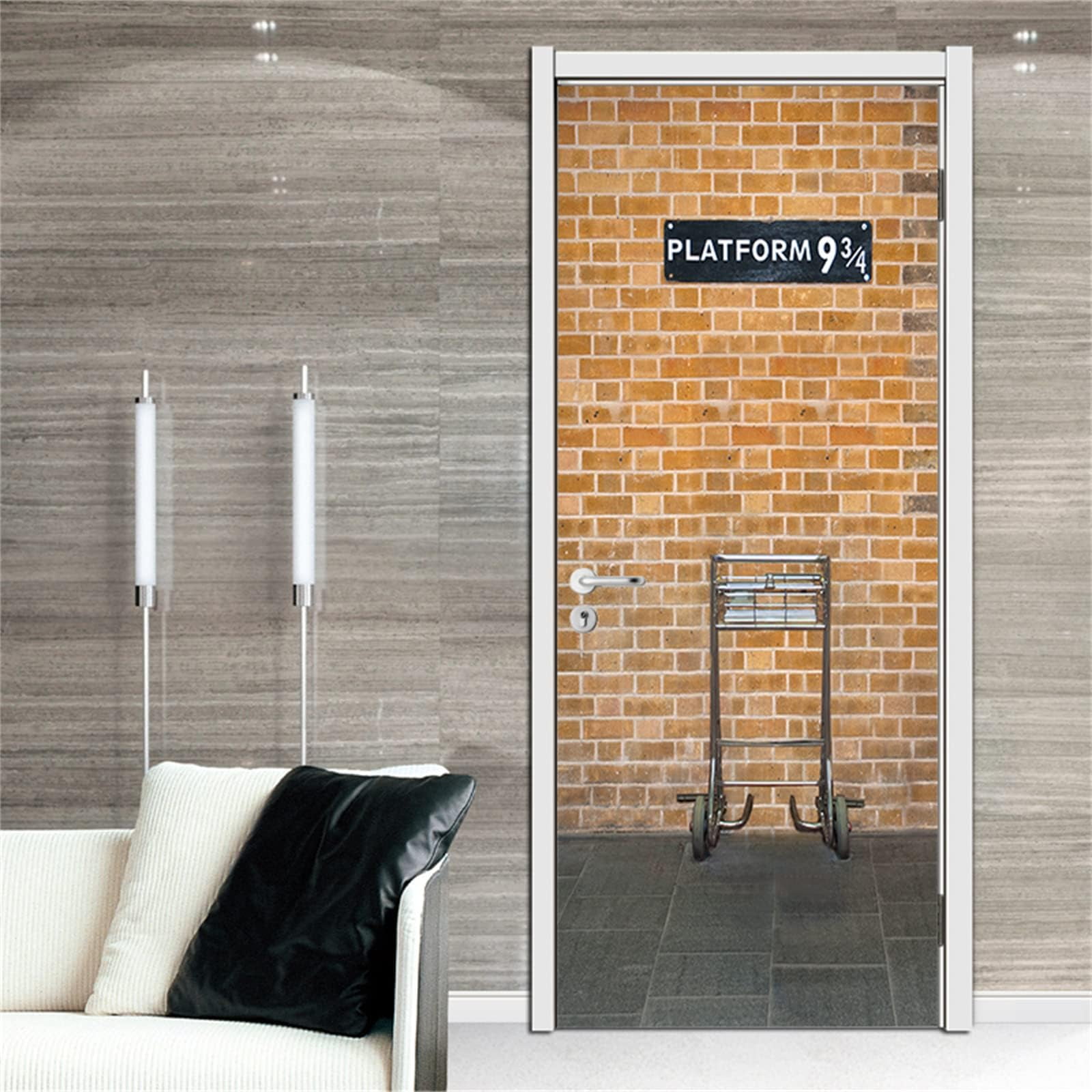 3D Drawbridge Door Stickers Peel and Stick Removable Door Wallpaper ...