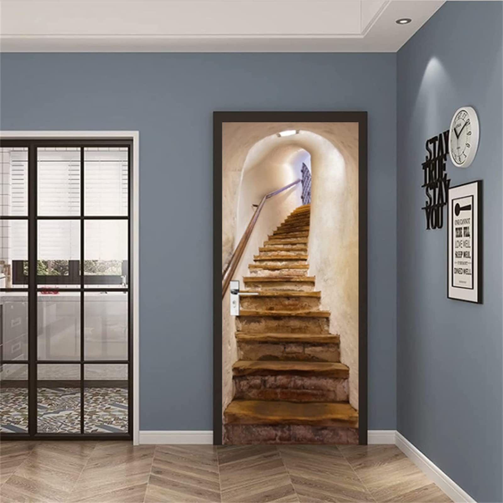 3D Drawbridge Door Stickers Peel and Stick Removable Door Wallpaper ...