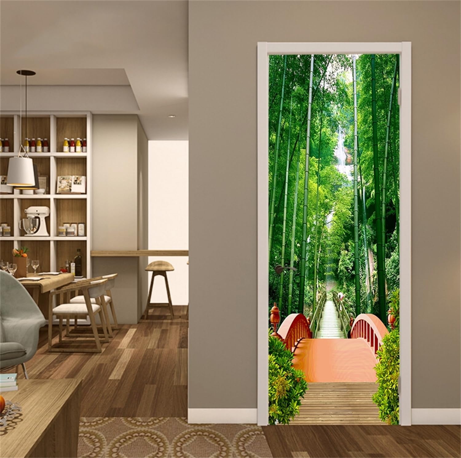 3D Drawbridge Door Stickers Peel and Stick Removable Door Wallpaper ...