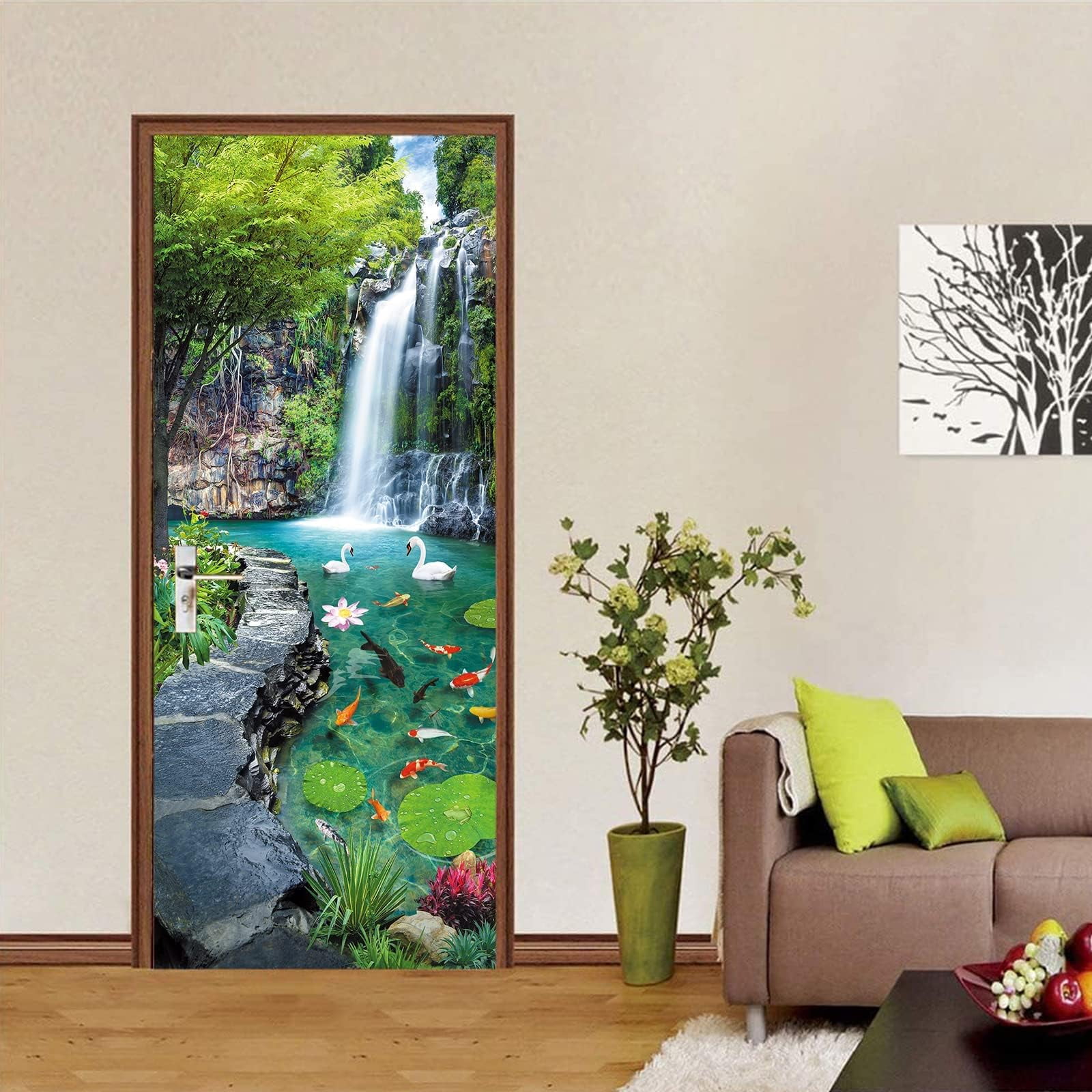 3D Drawbridge Door Stickers Peel and Stick Removable Door Wallpaper ...