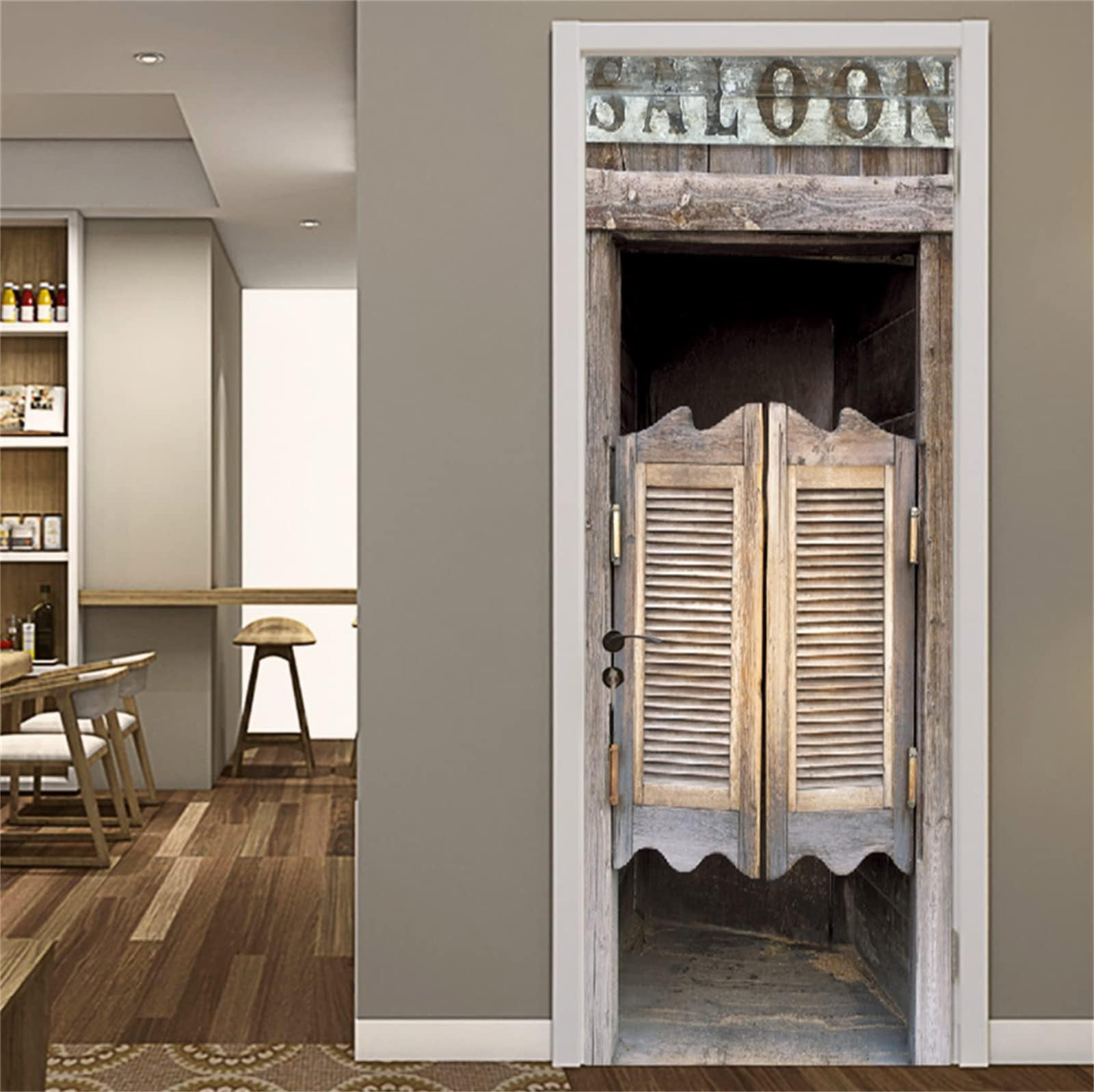 3D Drawbridge Door Stickers Peel and Stick Removable Door Wallpaper ...