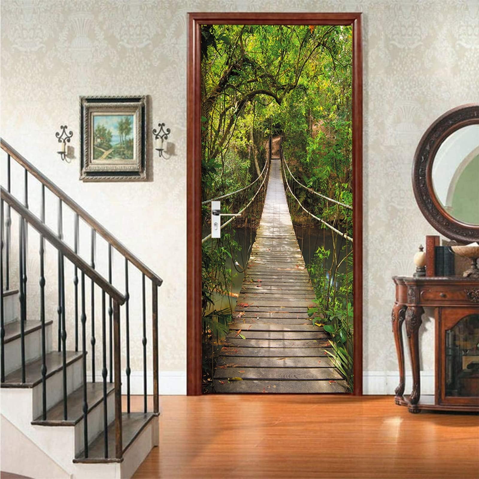 3D Drawbridge Door Stickers Peel and Stick Removable Door Wallpaper ...