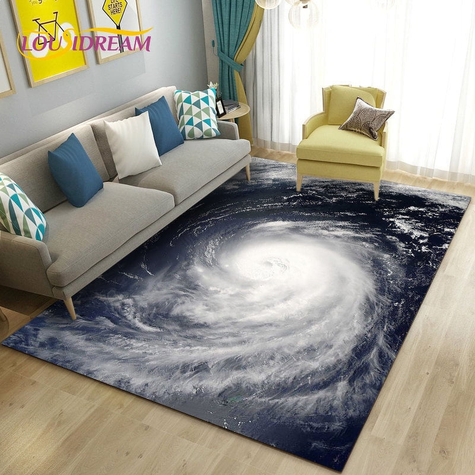 3D Dream Natural Tornado Cloud Area Rug Carpet Rug for Living Bedroom ...