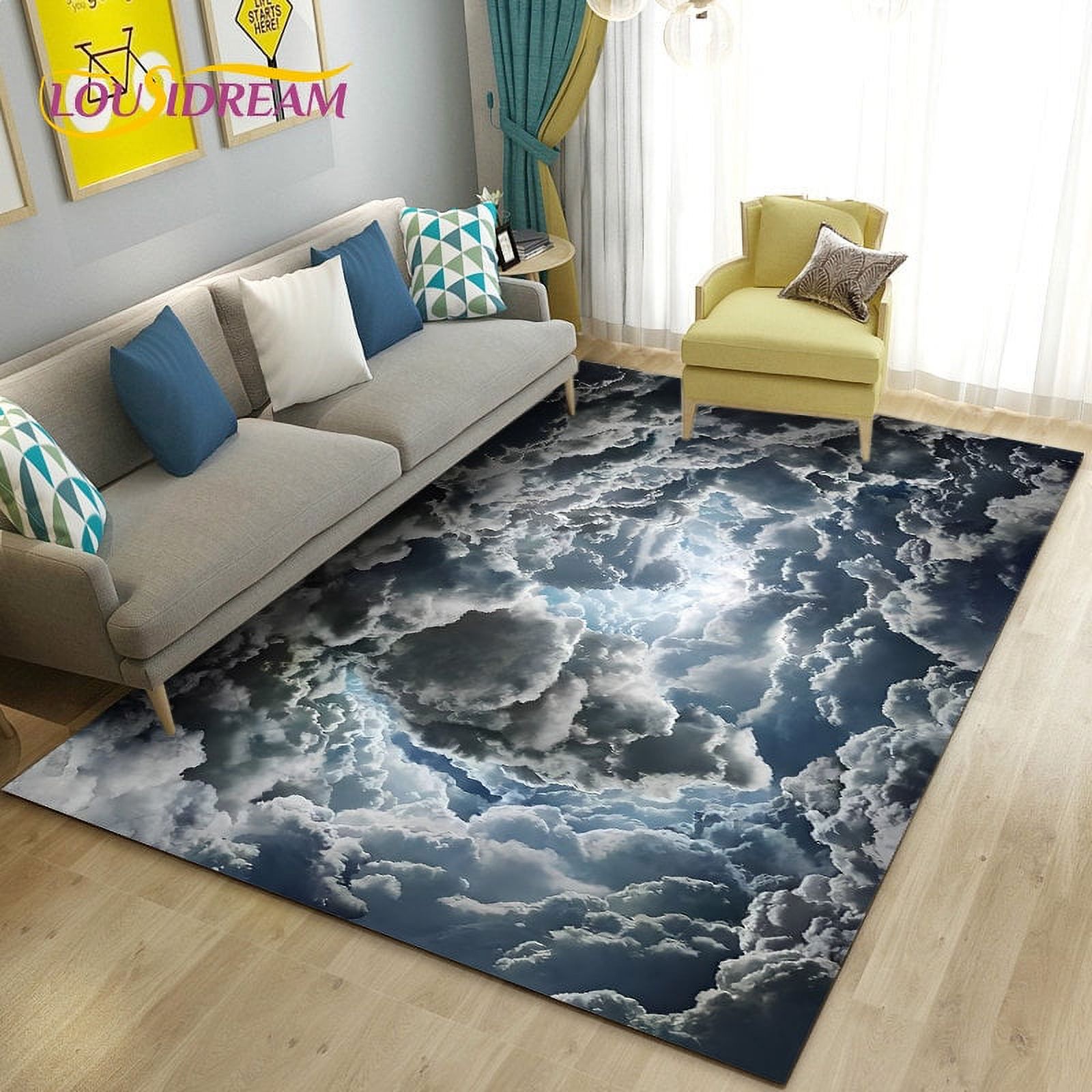 3D Dream Natural Tornado Cloud Area Rug Carpet Rug for Living Bedroom ...