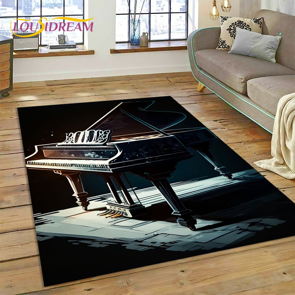 3D Dream Piano Key Music Instrument Cartoon Area Rug Large Carpet for ...