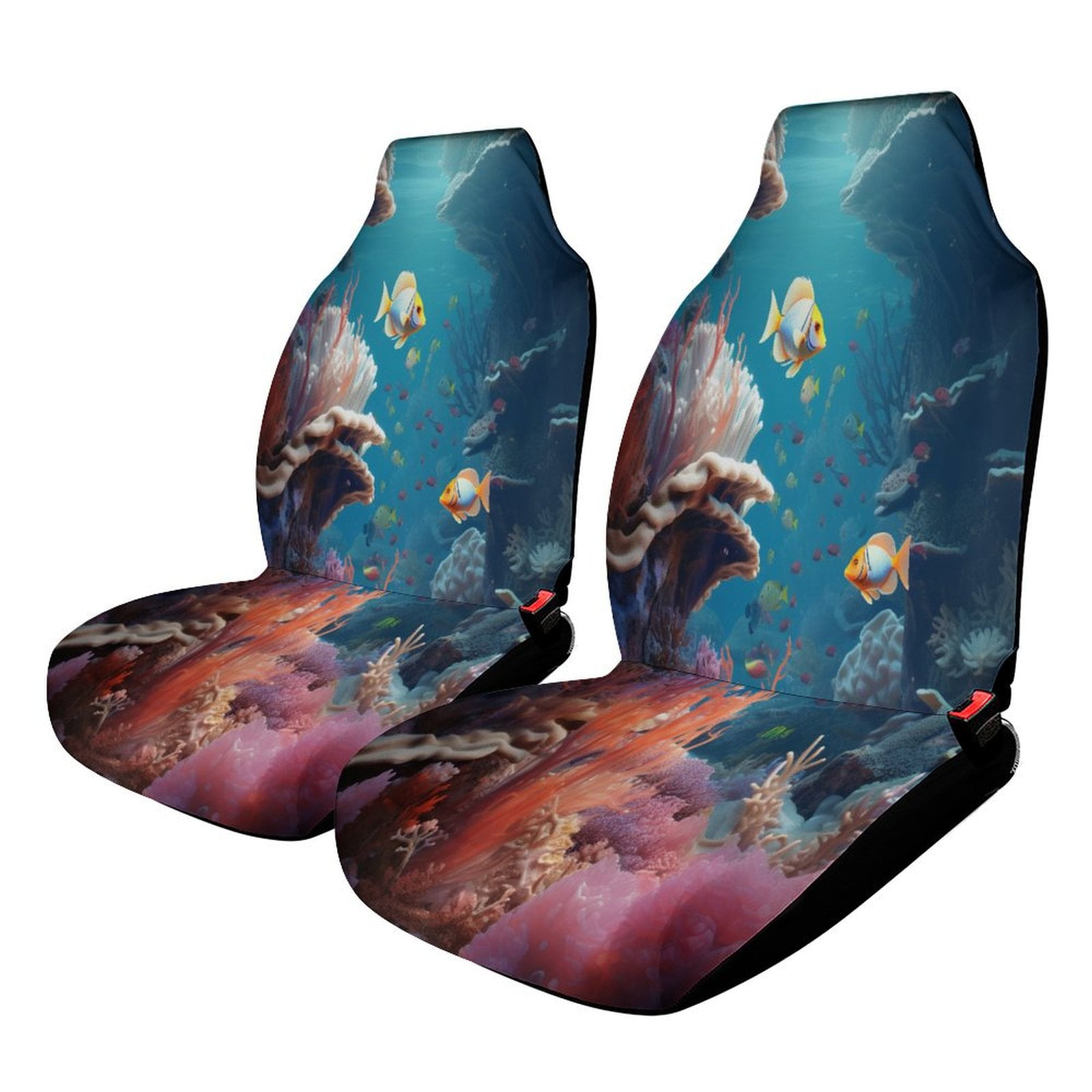 3D Dream Underwater World Fish Car Seat Covers,Universal Auto Front ...
