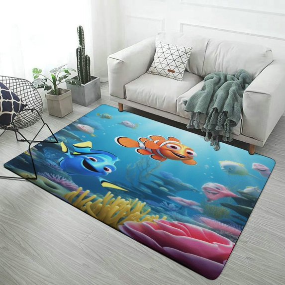 3D Dream Underwater World Fish Carpet Rug for Home Living Room Bedroom ...
