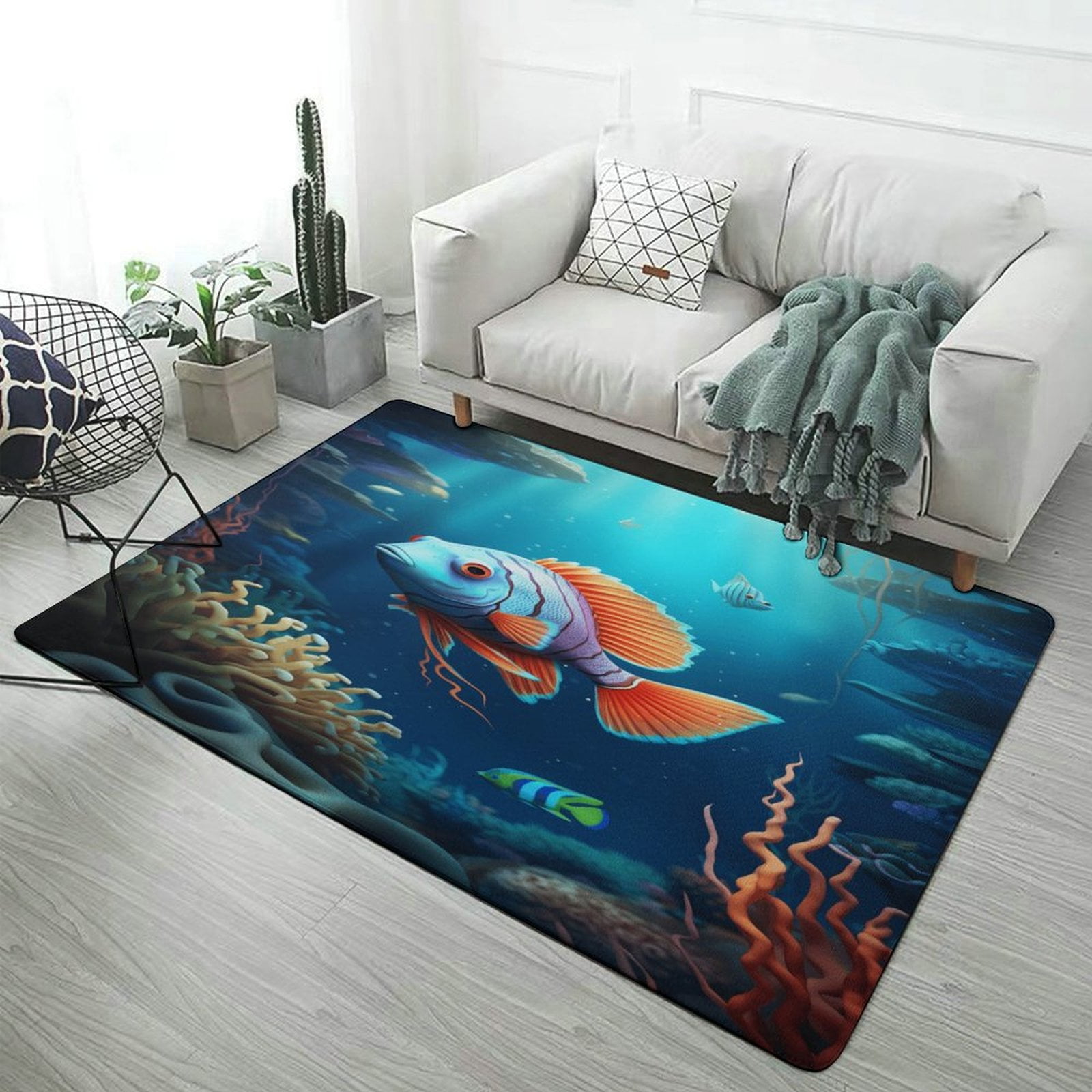 3D Dream Underwater World Fish Carpet Style Living Room Bedroom Rug ...