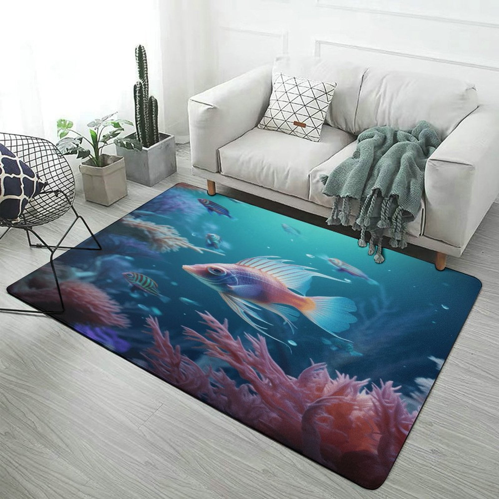 3D Dream Underwater World Fish Carpet Style Living Room Bedroom Rug ...