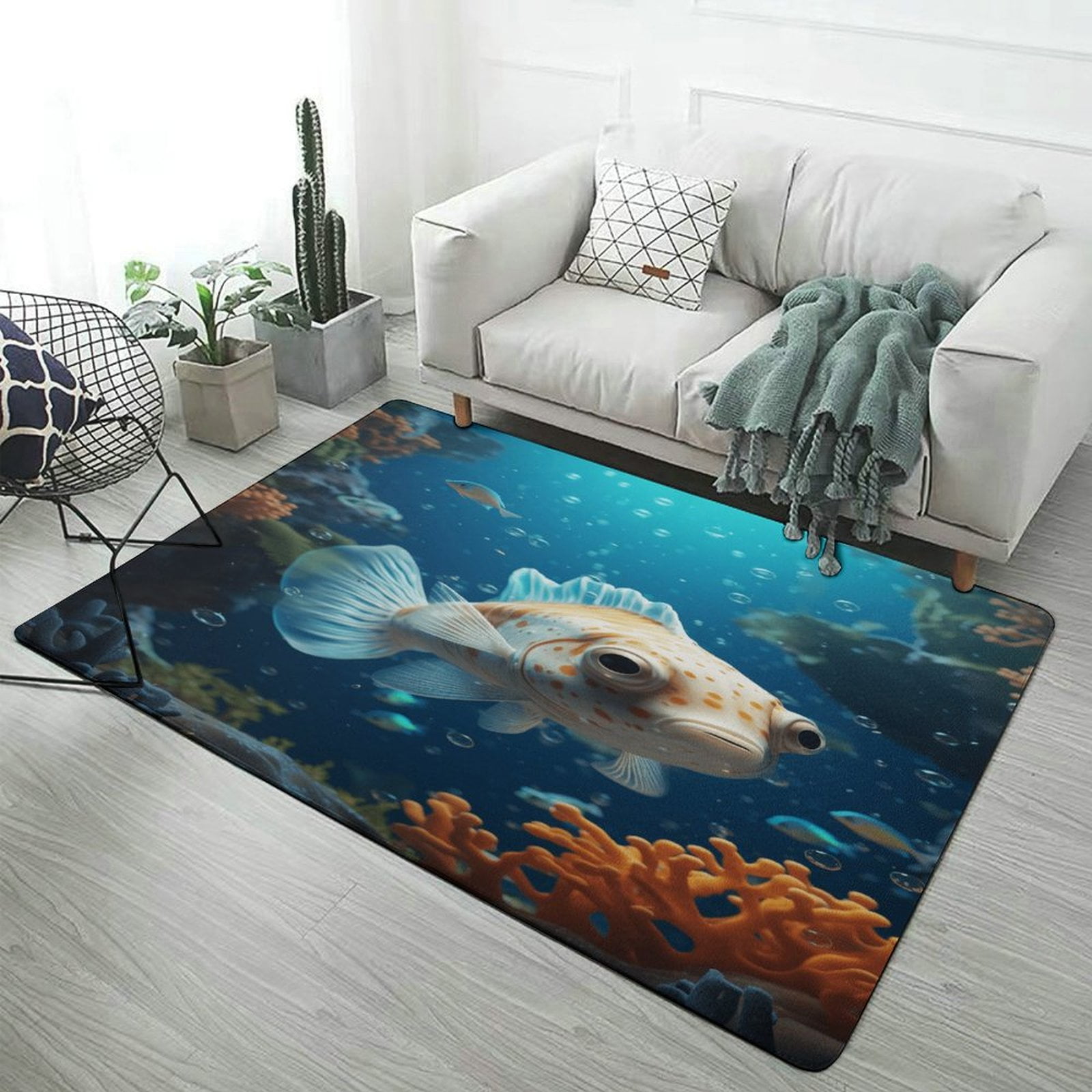 3D Dream Underwater World Fish Carpet Style Living Room Bedroom Rug ...
