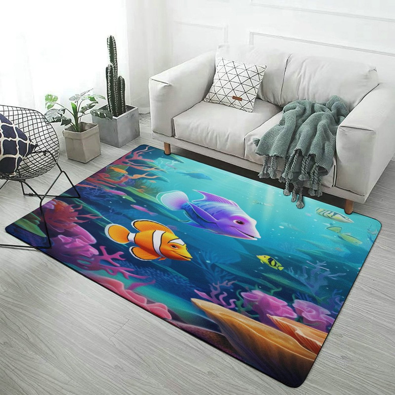 3D Dream Underwater World Fish Carpet Style Living Room Bedroom Rug ...