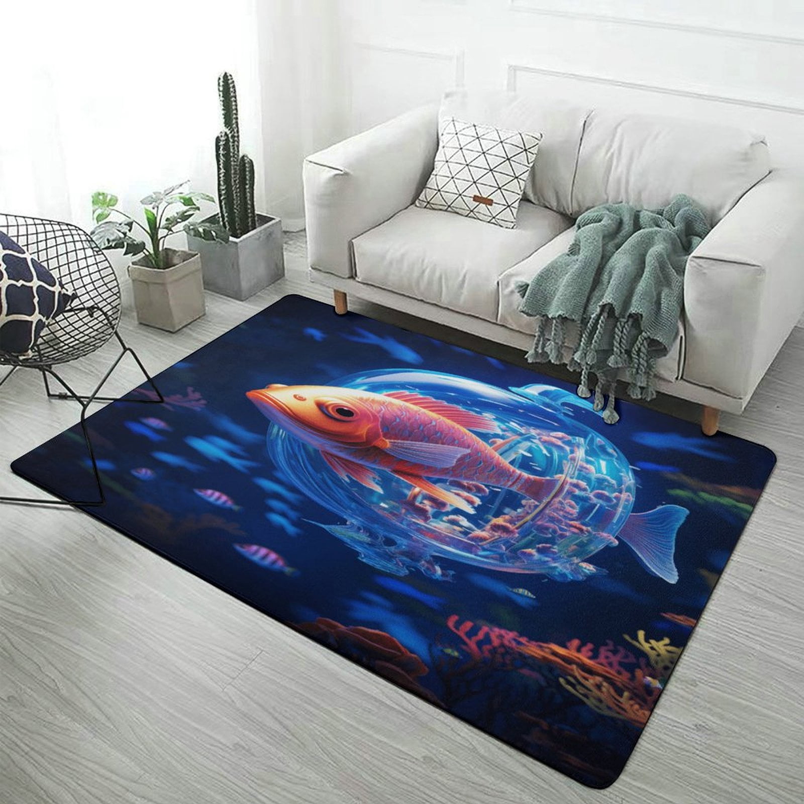 3D Dream Underwater World Fish Carpet Style Living Room Bedroom Rug ...