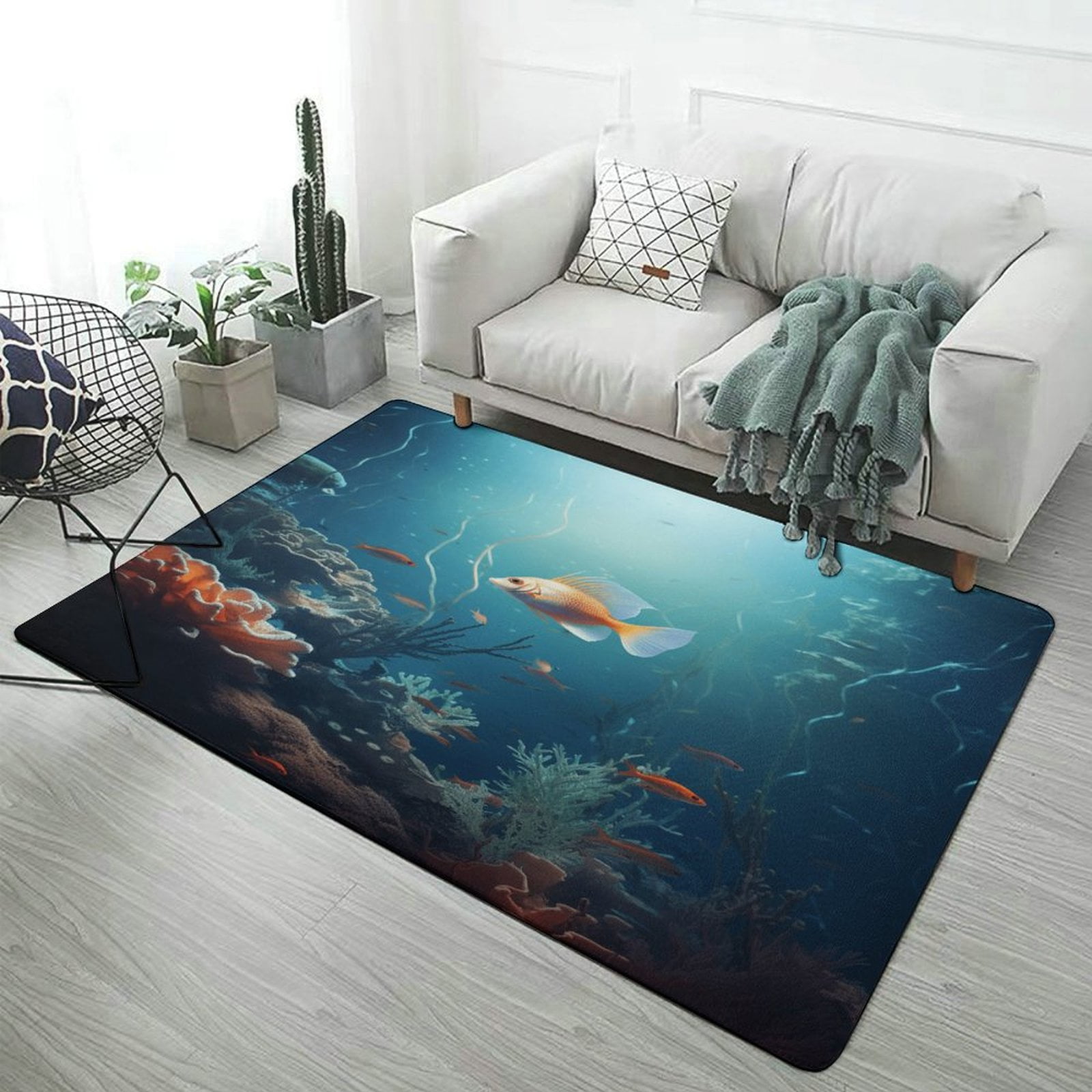 3D Dream Underwater World Fish Carpet for Home Decoration Rugs for ...