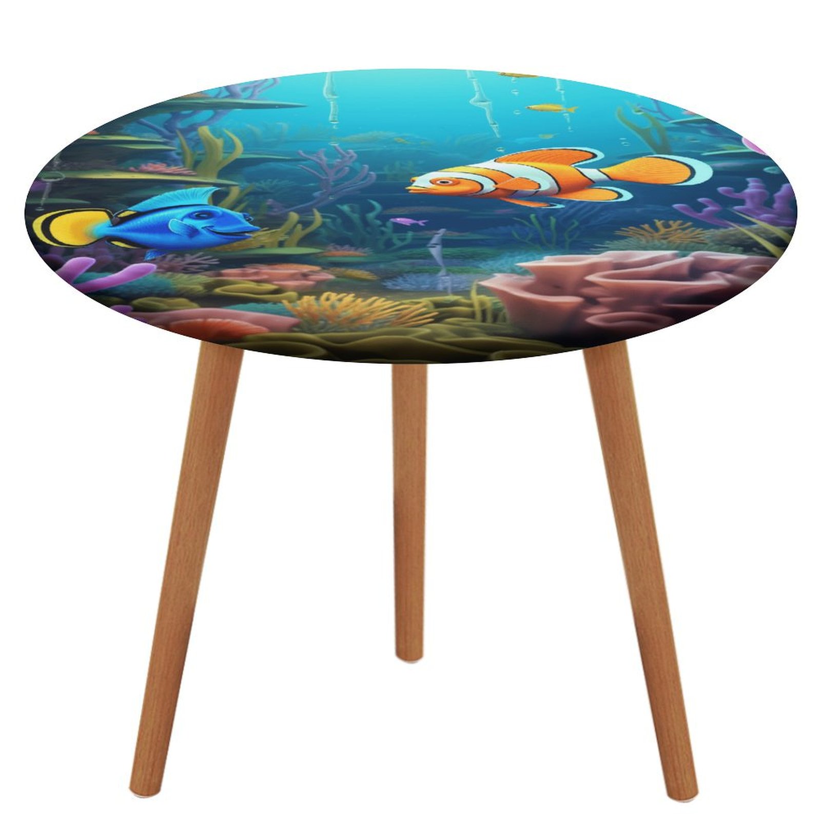 3D Dream Underwater World Fish Pattern Round Tablecloth Waterproof ...
