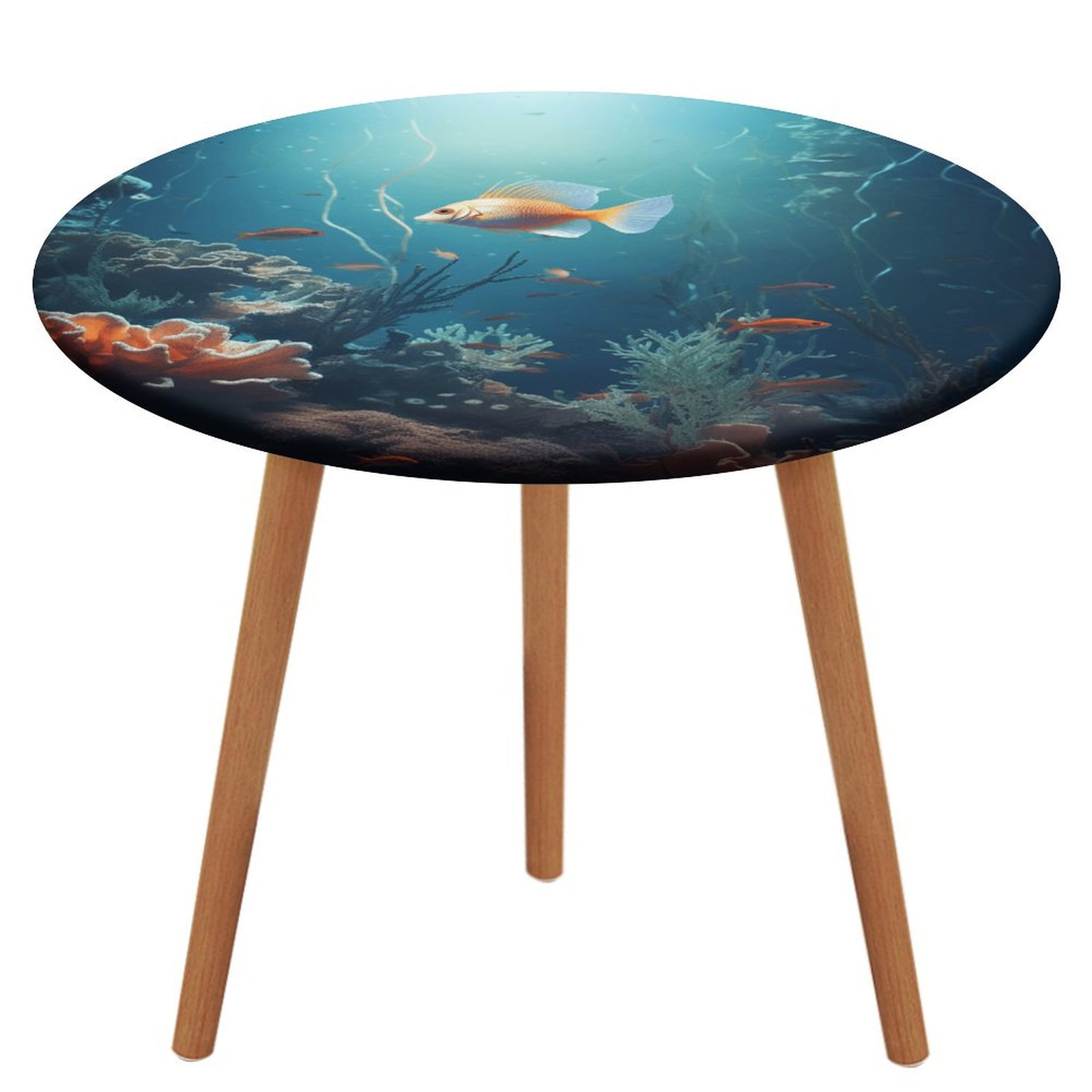 3D Dream Underwater World Fish Pattern Round Tablecloth Waterproof ...