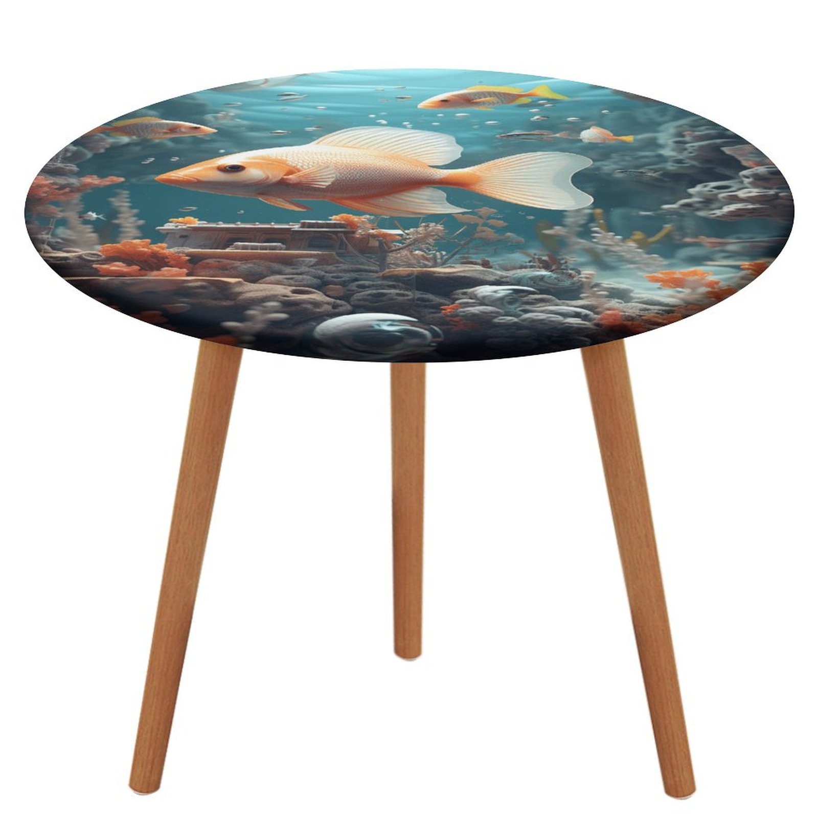 3D Dream Underwater World Fish Pattern Round Tablecloth Waterproof ...