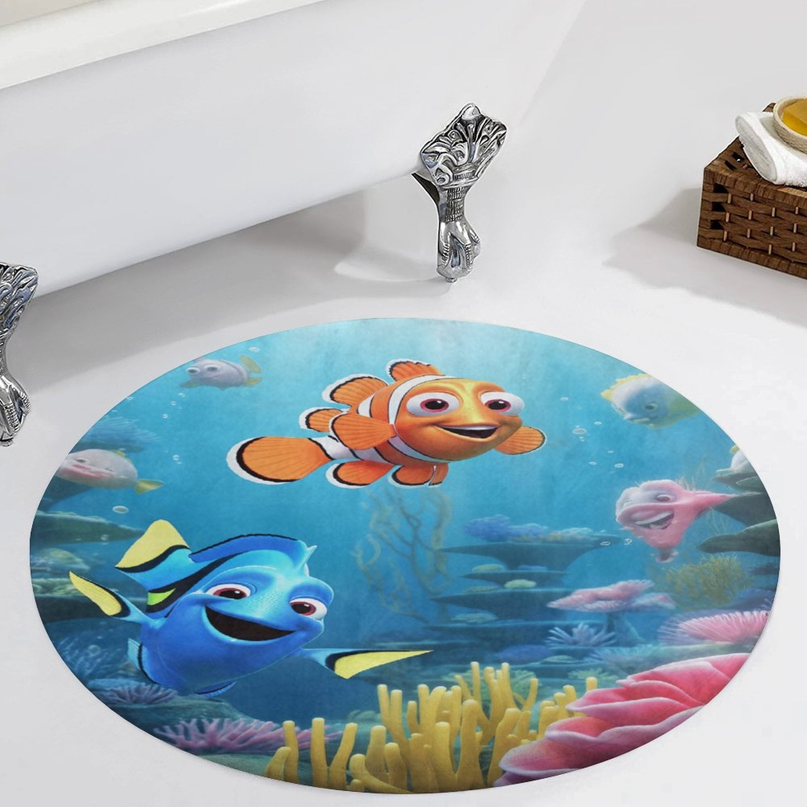 3D Dream Underwater World Fish Round Area Rugs for Bedroom Living Room ...